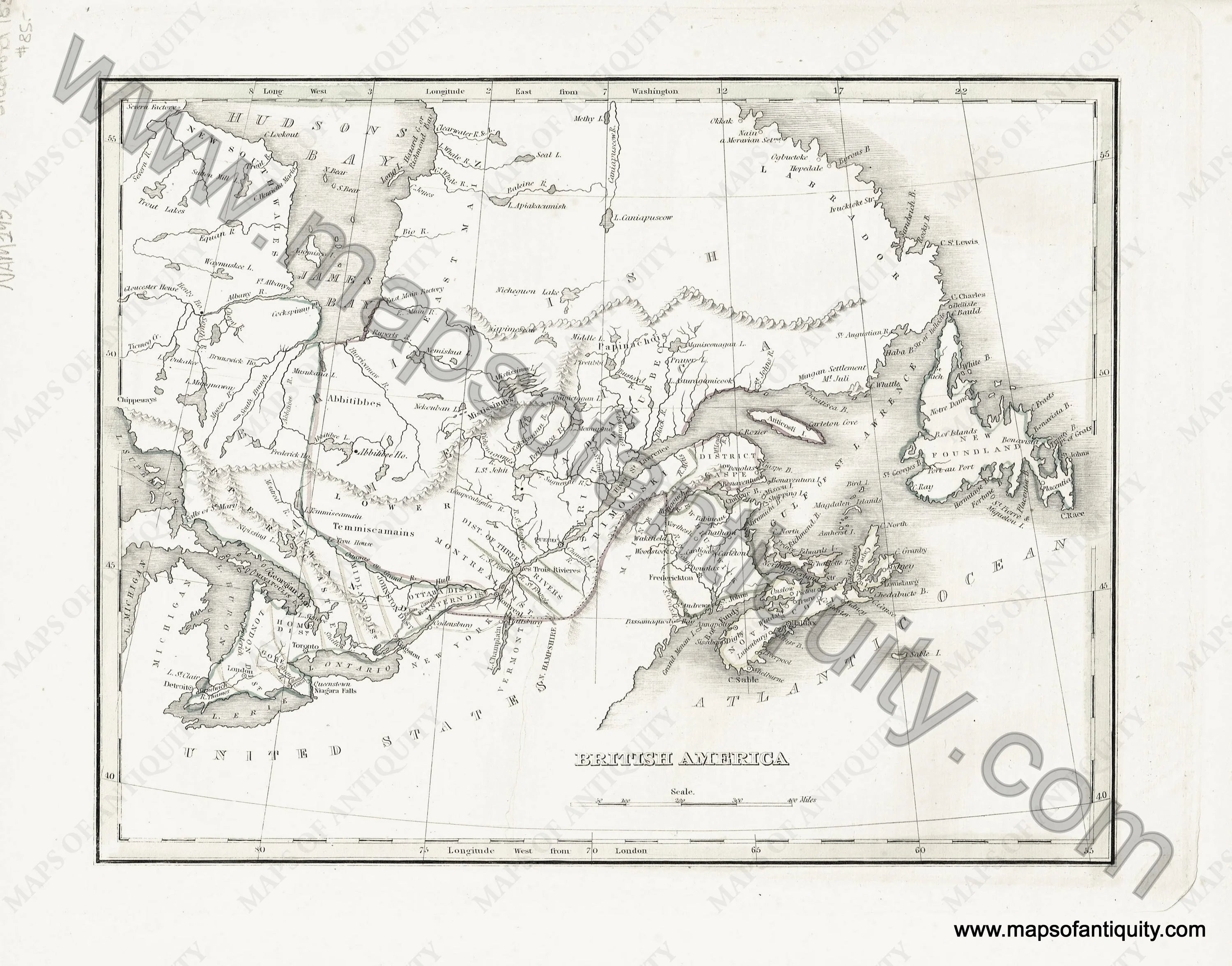 1835 - British America - Antique Map – Maps of Antiquity