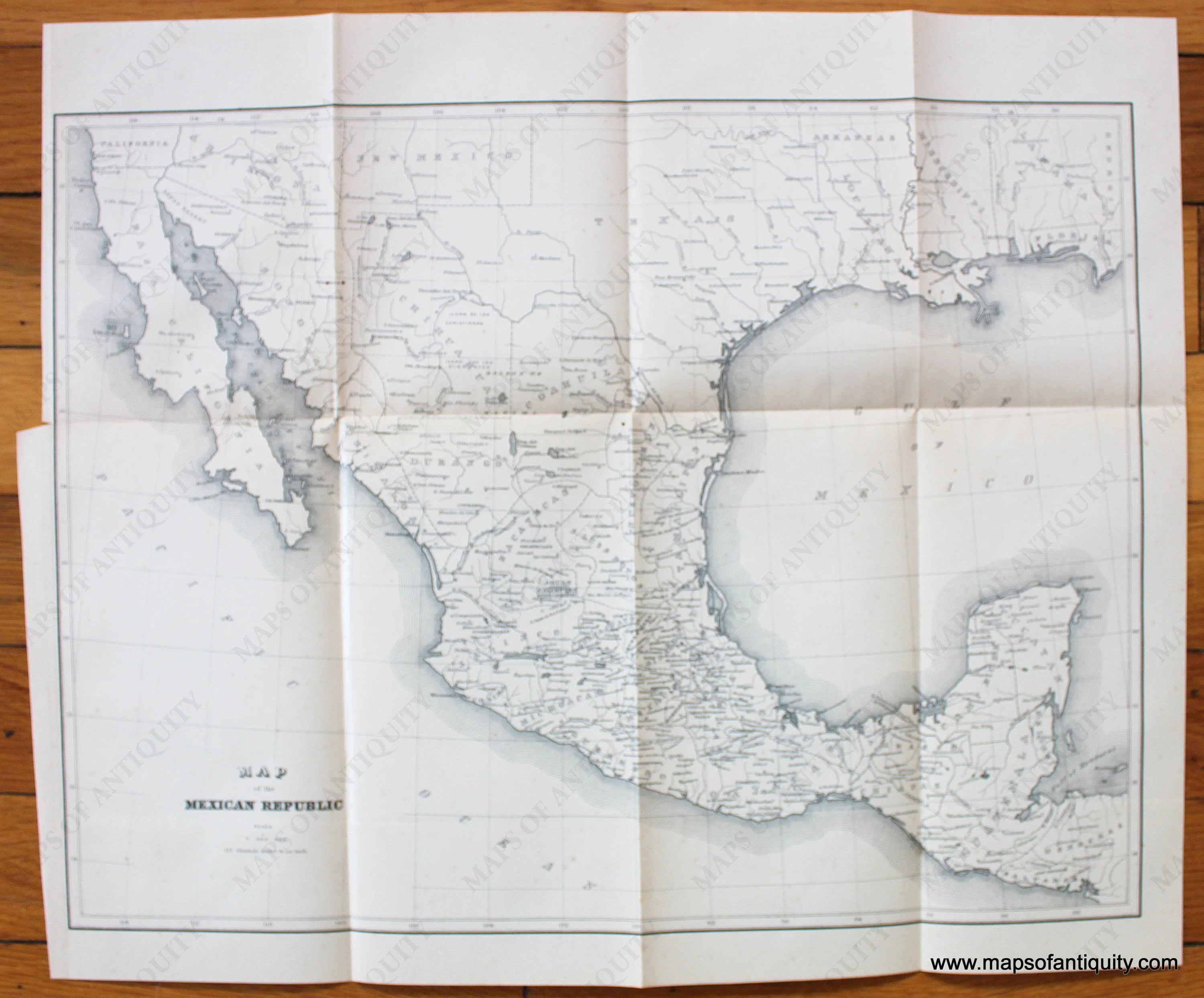 1885 - Map of the Mexican Republic - Antique Map – Maps of Antiquity