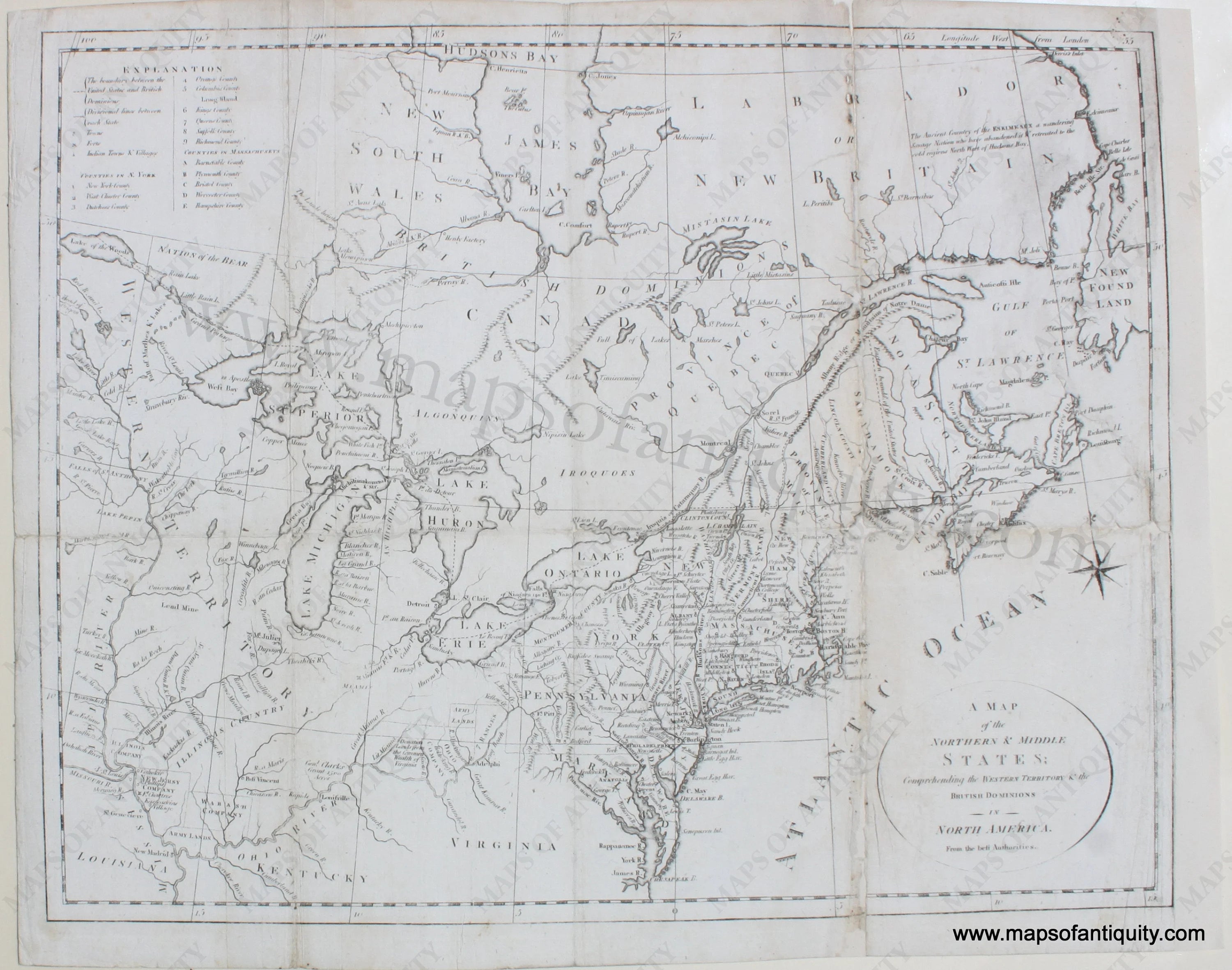 1792 - A Map of the Northern & Middle States; Comprehending the Wester ...