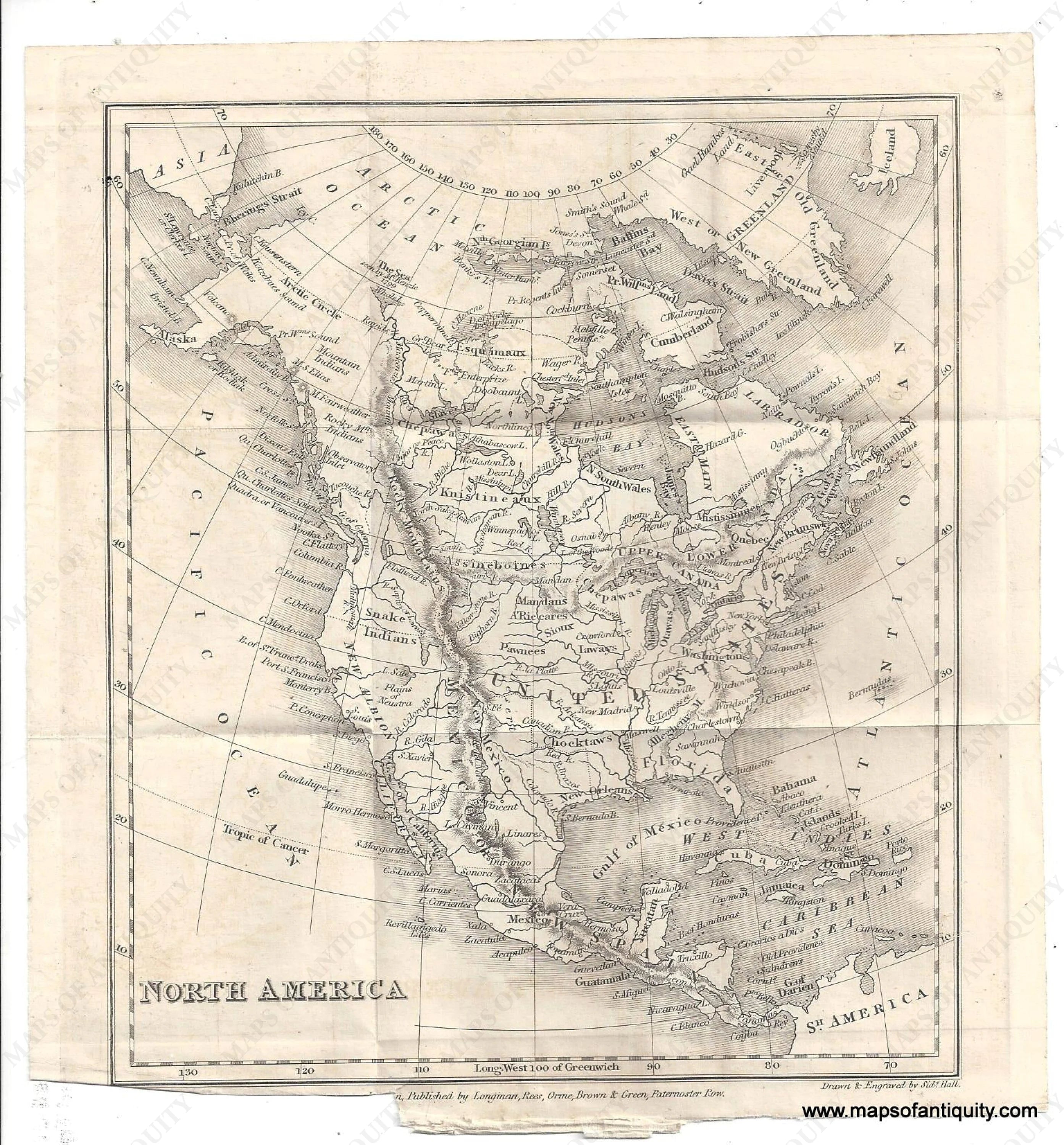 1829 Genuine Antique Map North America – Maps of Antiquity