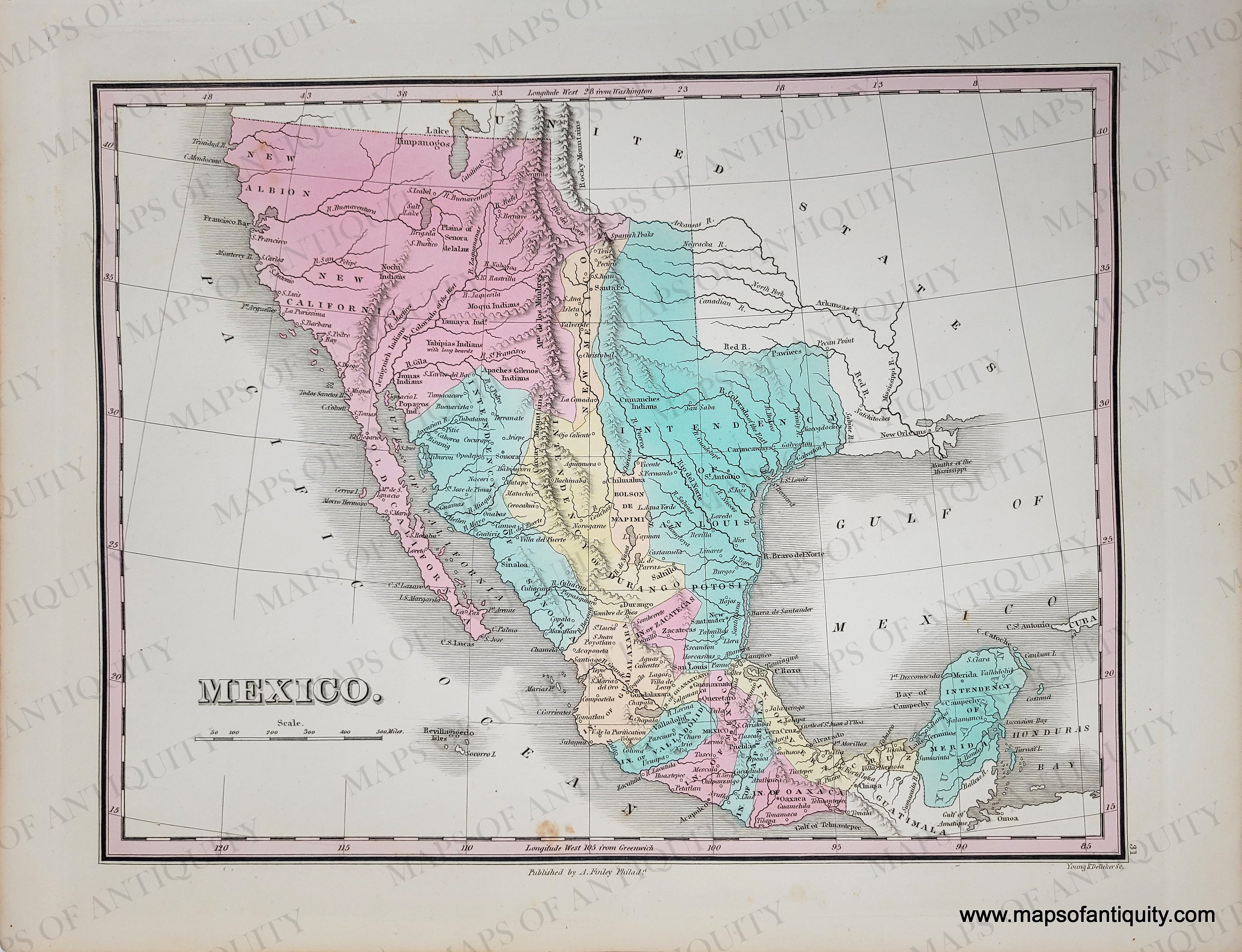 1829 - Mexico. - Antique Map – Maps of Antiquity