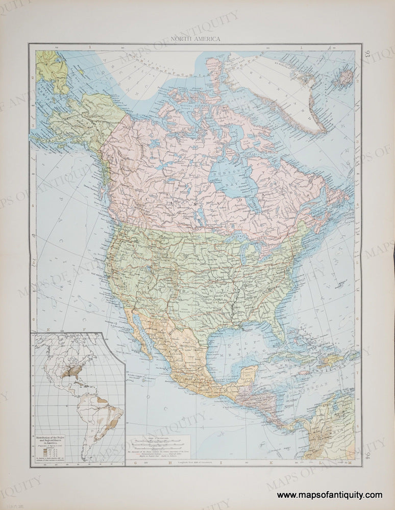 1900 - North America - Genuine Antique Map – Maps of Antiquity