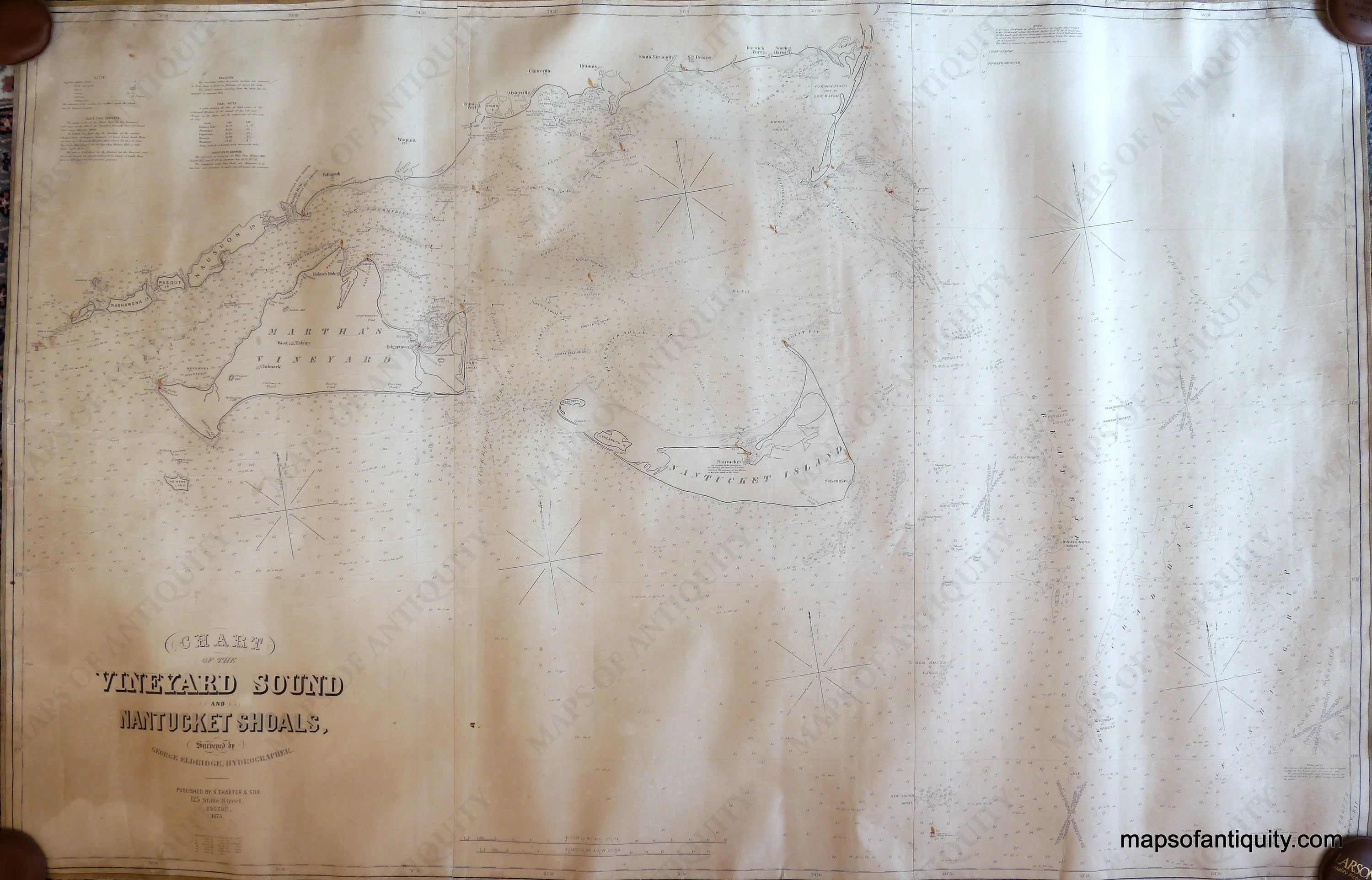 1875 - Vineyard Sound and Nantucket Shoals - Antique Chart – Maps of ...