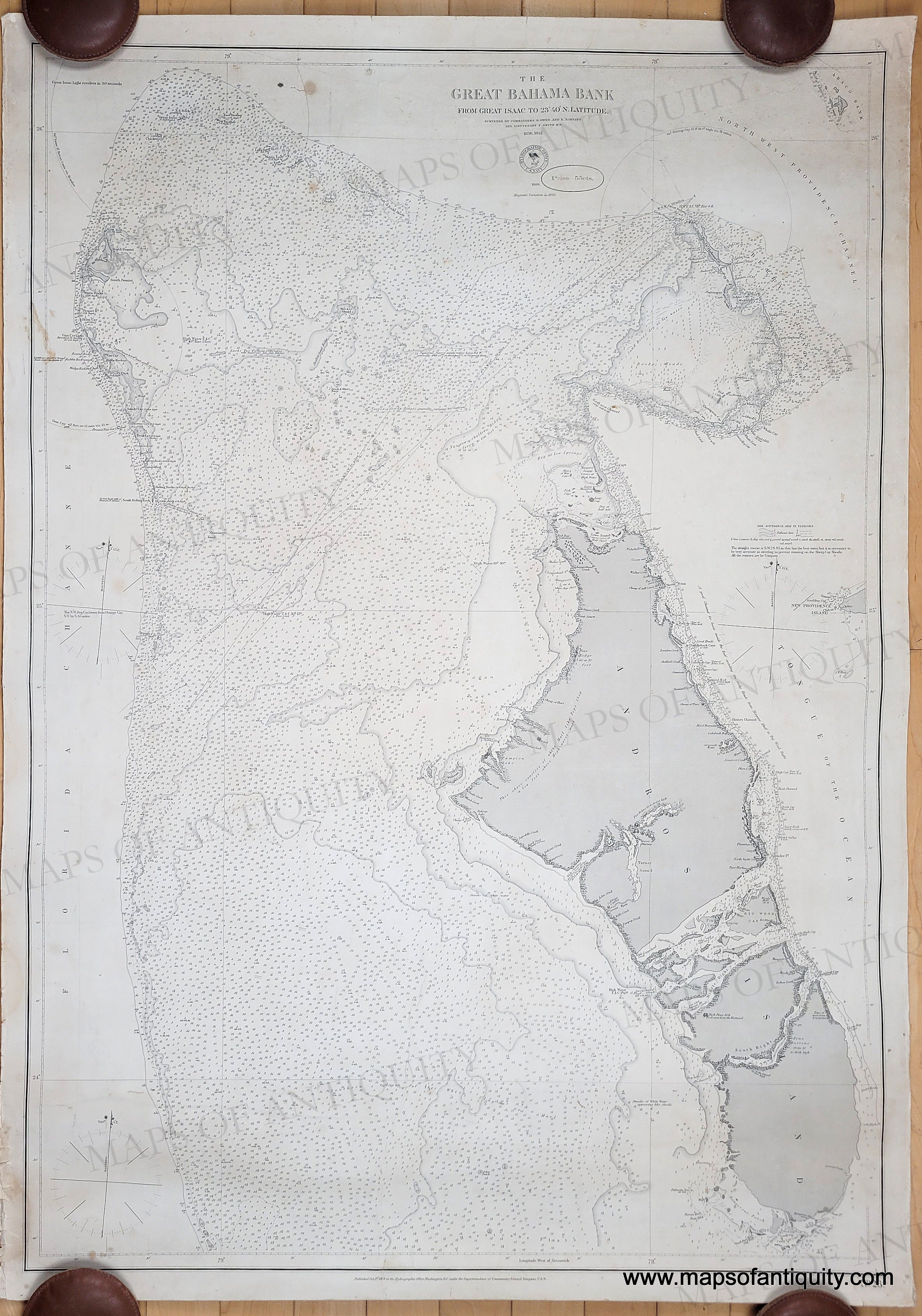 1869 / 1870 - The Great Bahama Bank from Great Isaac to 23 degrees 40 ...