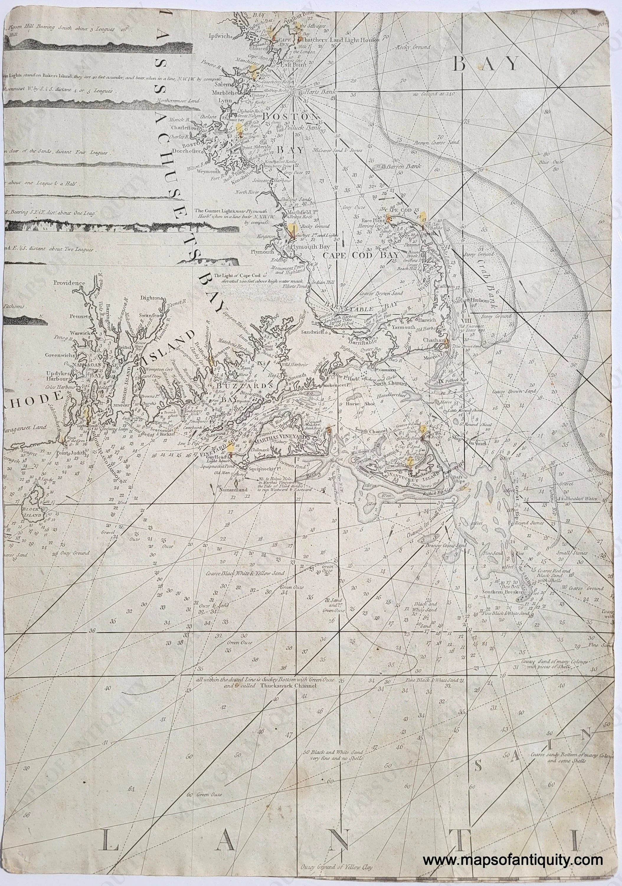 1799 (circa) Antique Map Fragment of Captain Holland's A new and ...
