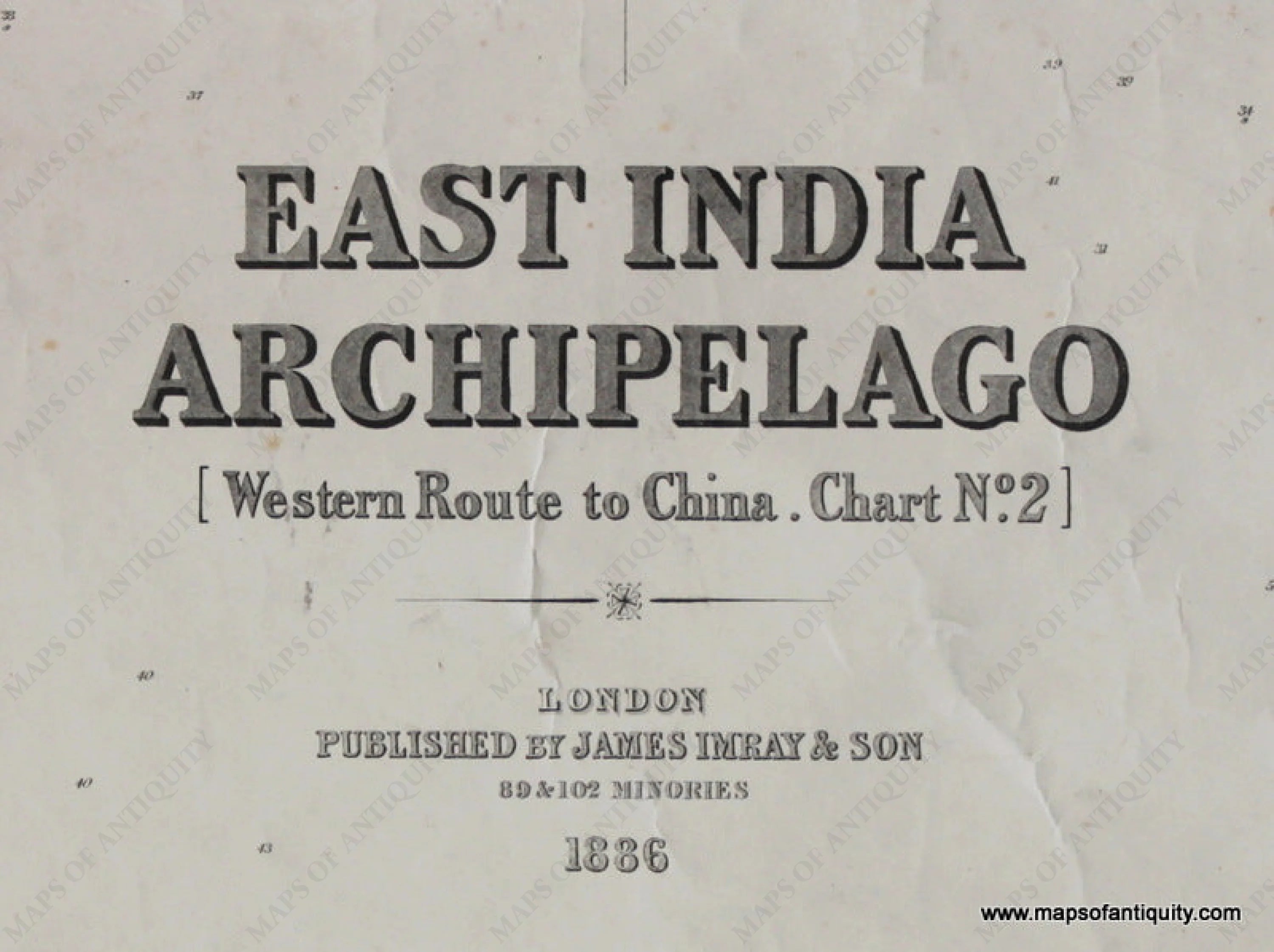1886 Genuine Antique Nautical Chart East India Archipelago (Western ...