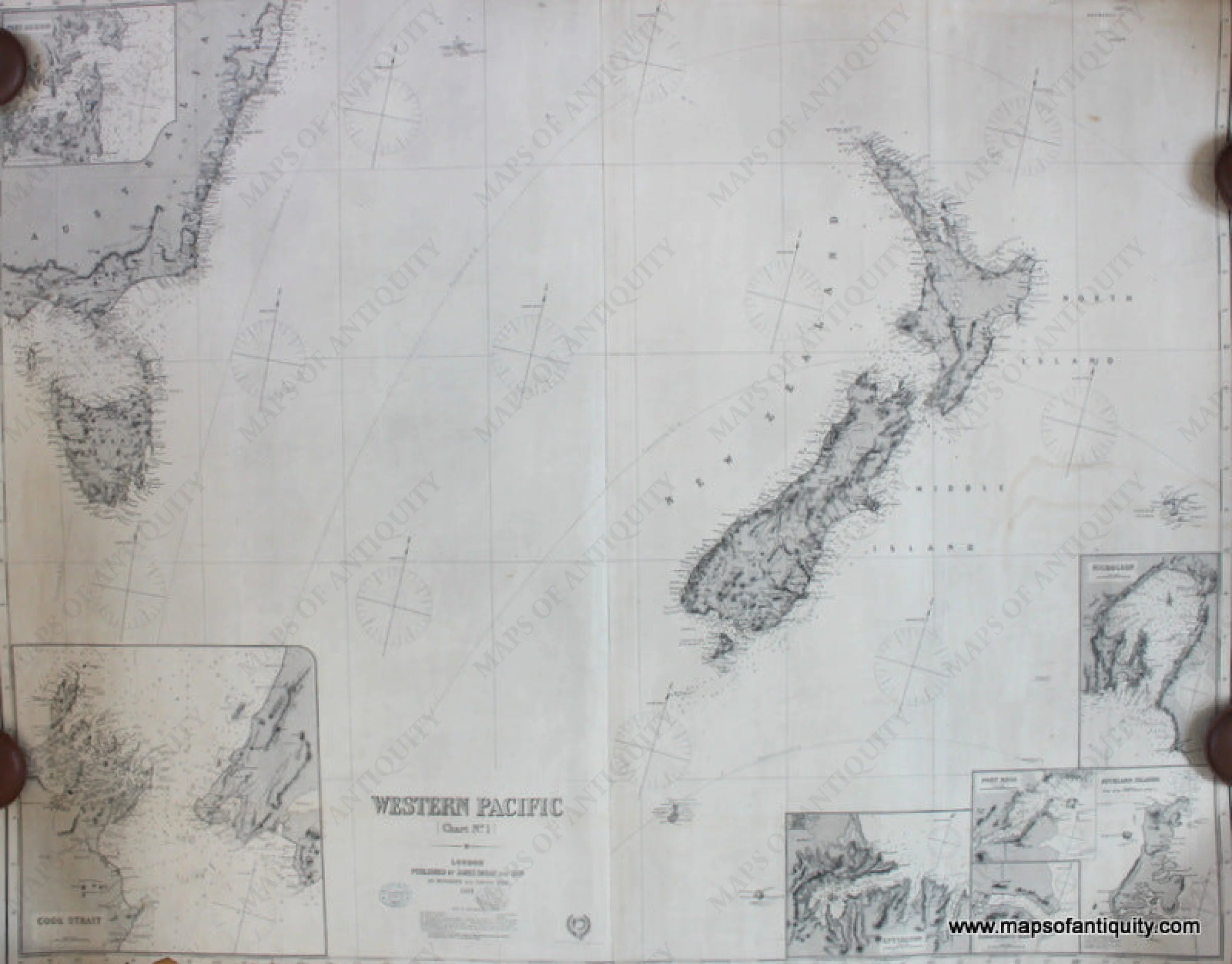 1872 Genuine Antique Nautical Chart Western Pacific – Maps of Antiquity