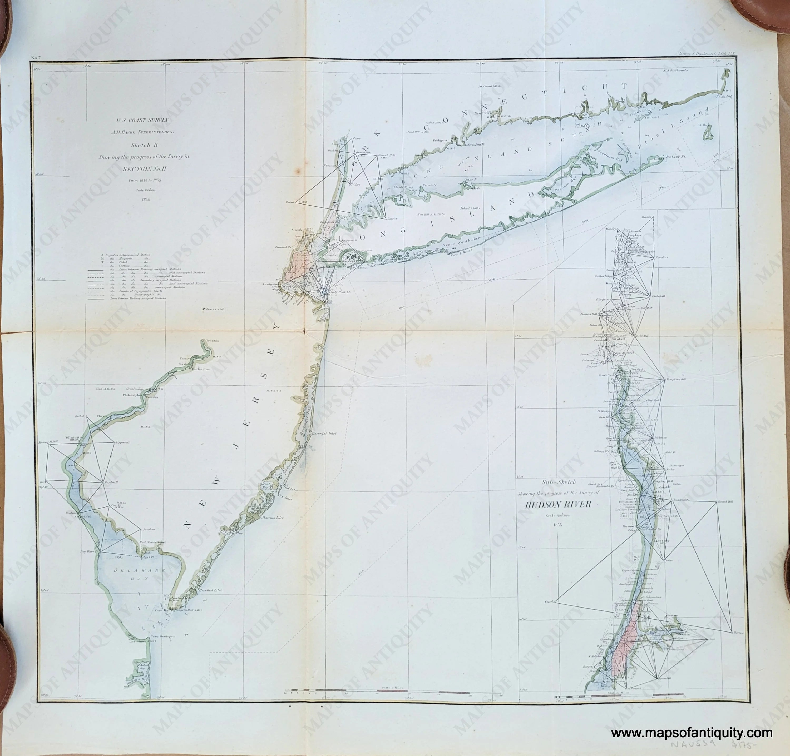 1855 Genuine Antique Chart Northeast Coast - Sketch B Showing the ...