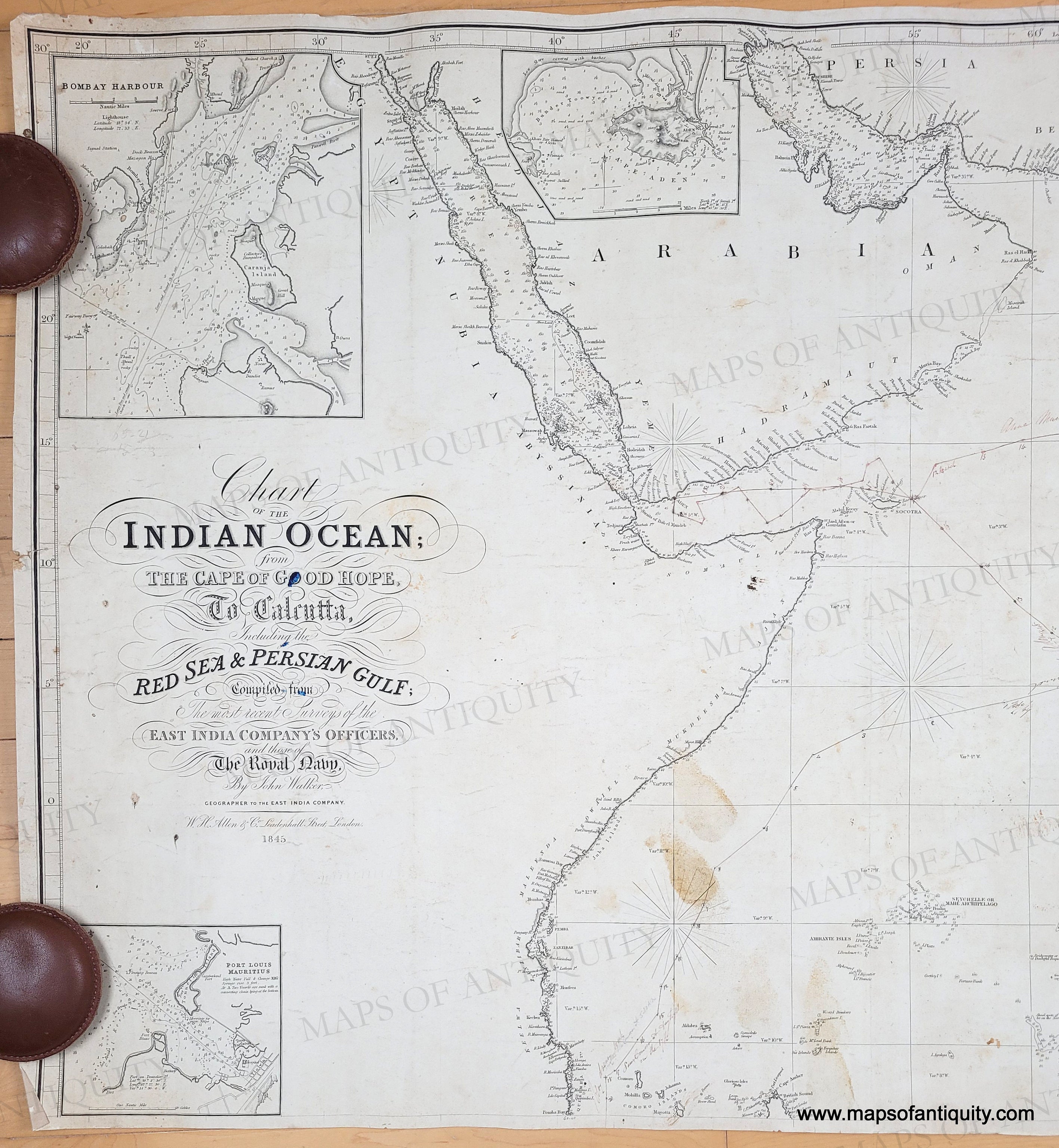 1845 - Indian Ocean, from the Cape of Good Hope to Calcutta including ...