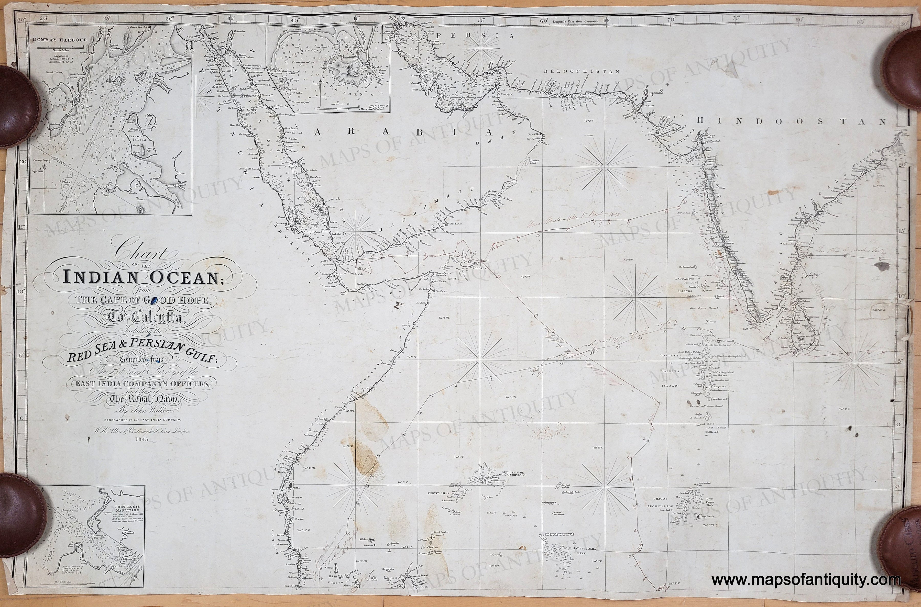 1845 - Indian Ocean, from the Cape of Good Hope to Calcutta including ...