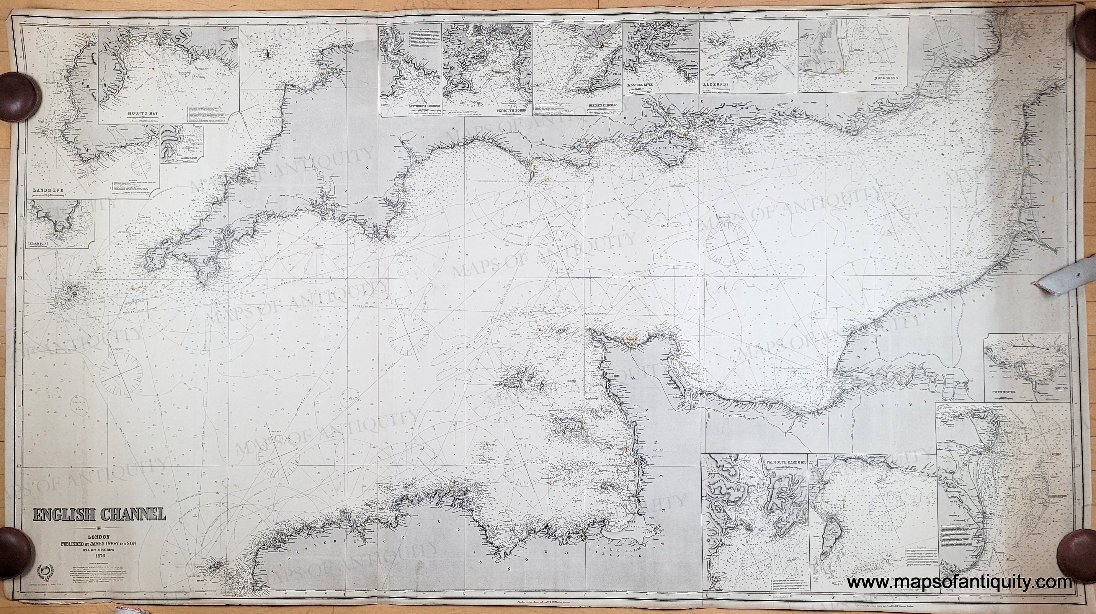 1876 - English Channel - Genuine Antique Chart – Maps of Antiquity