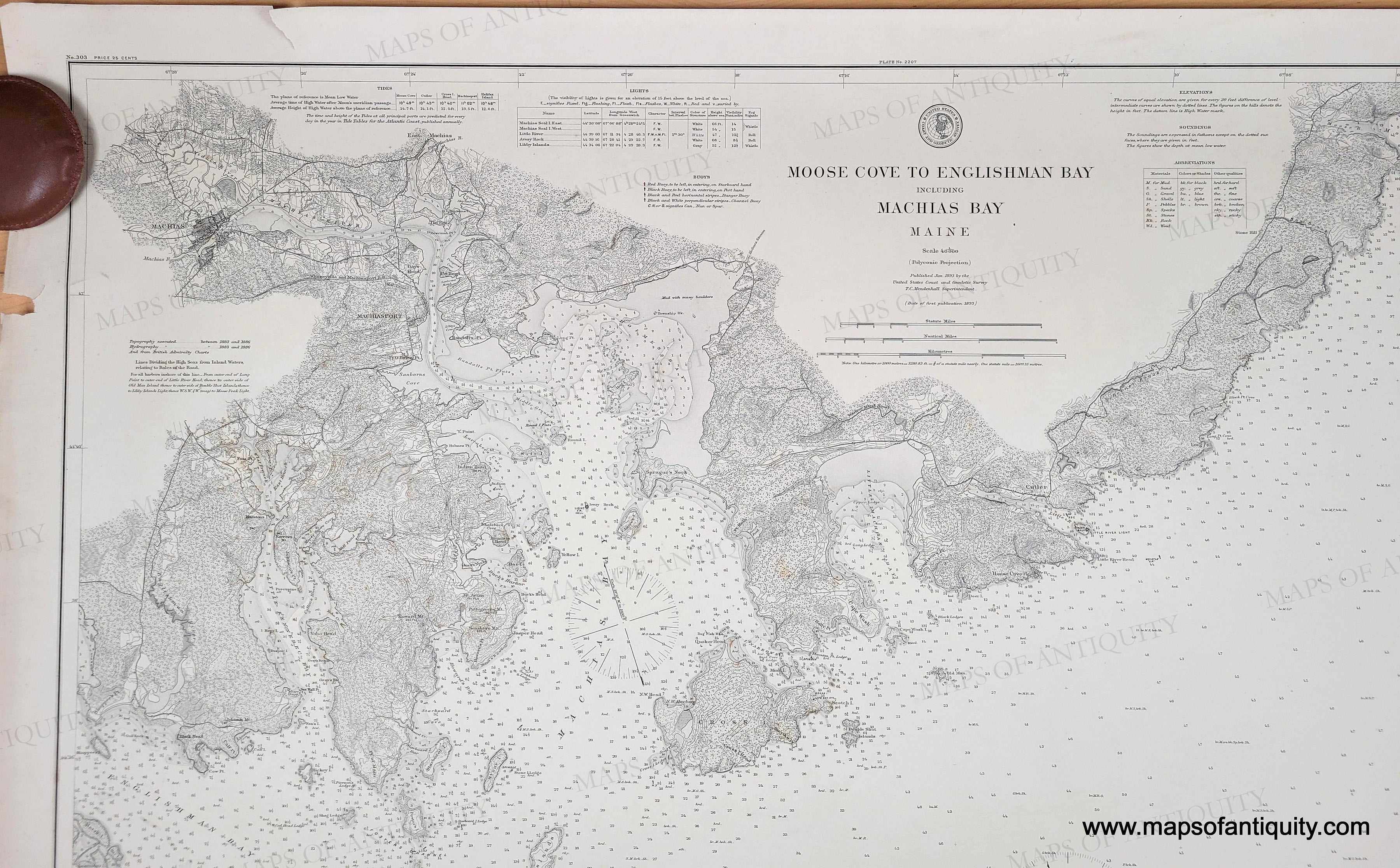 1893 - Moose Cove to Englishman Bay, including Machias Bay, Maine - Ge ...
