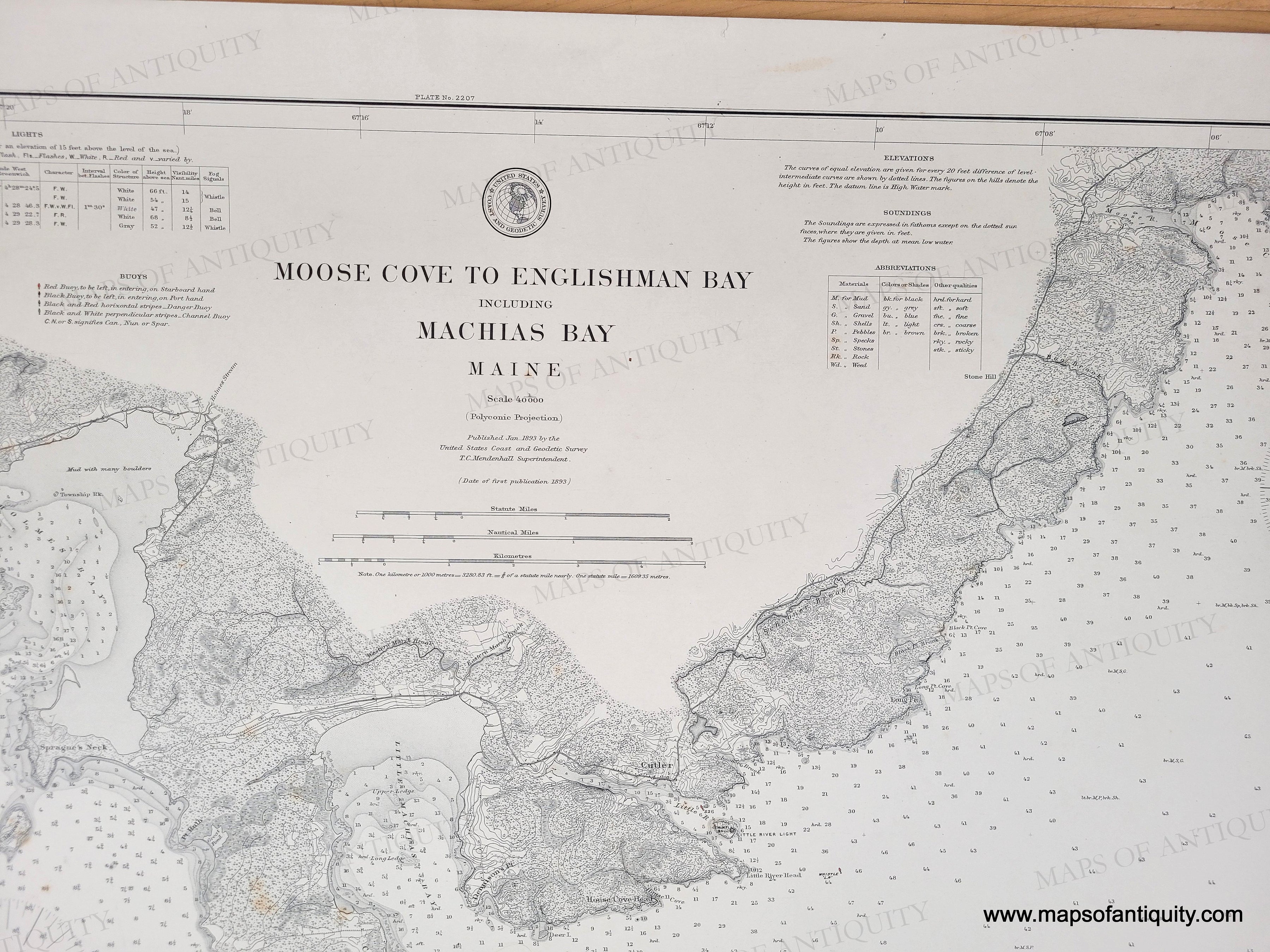 1893 - Moose Cove to Englishman Bay, including Machias Bay, Maine - Ge ...