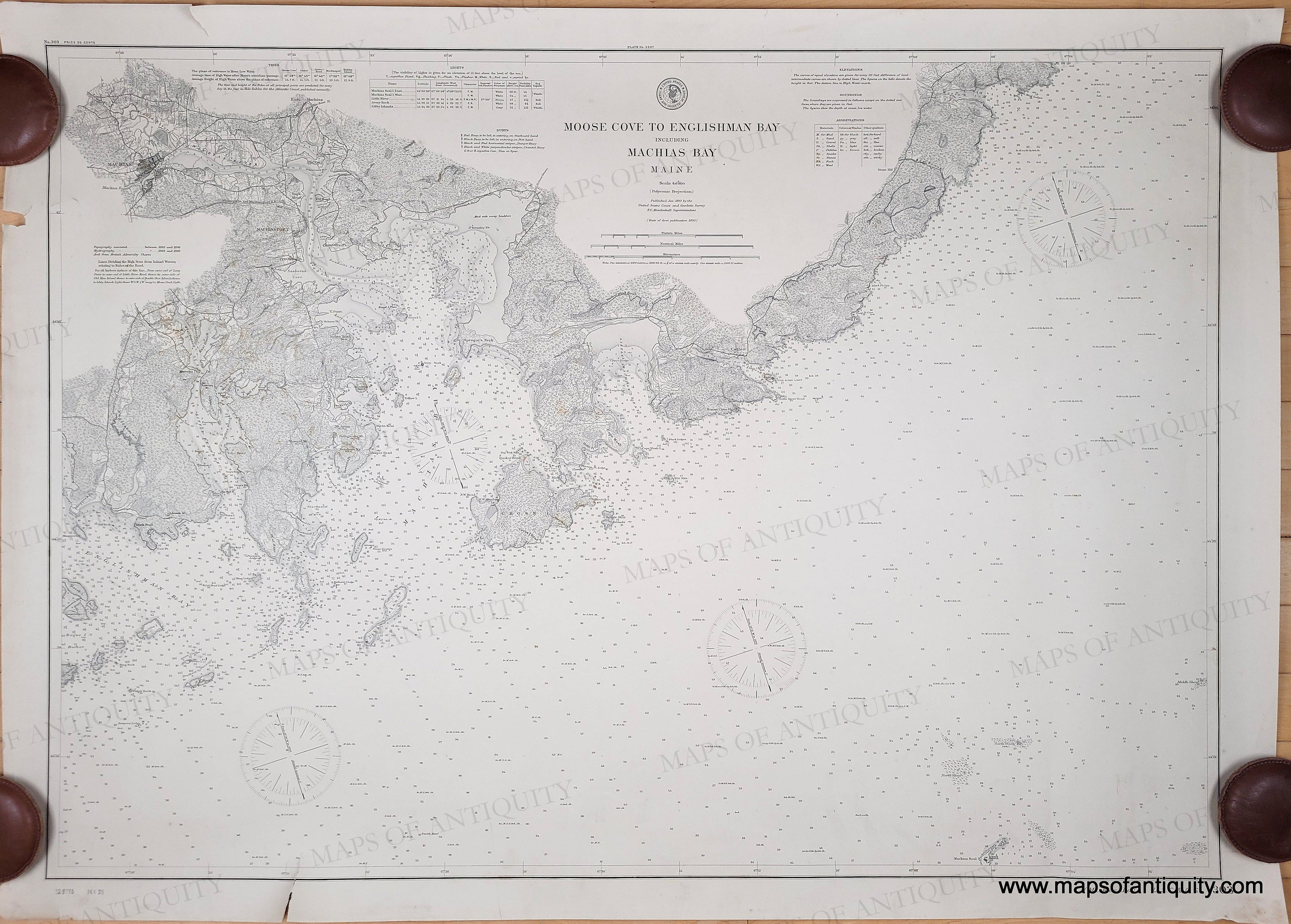 1893 - Moose Cove to Englishman Bay, including Machias Bay, Maine - Ge ...