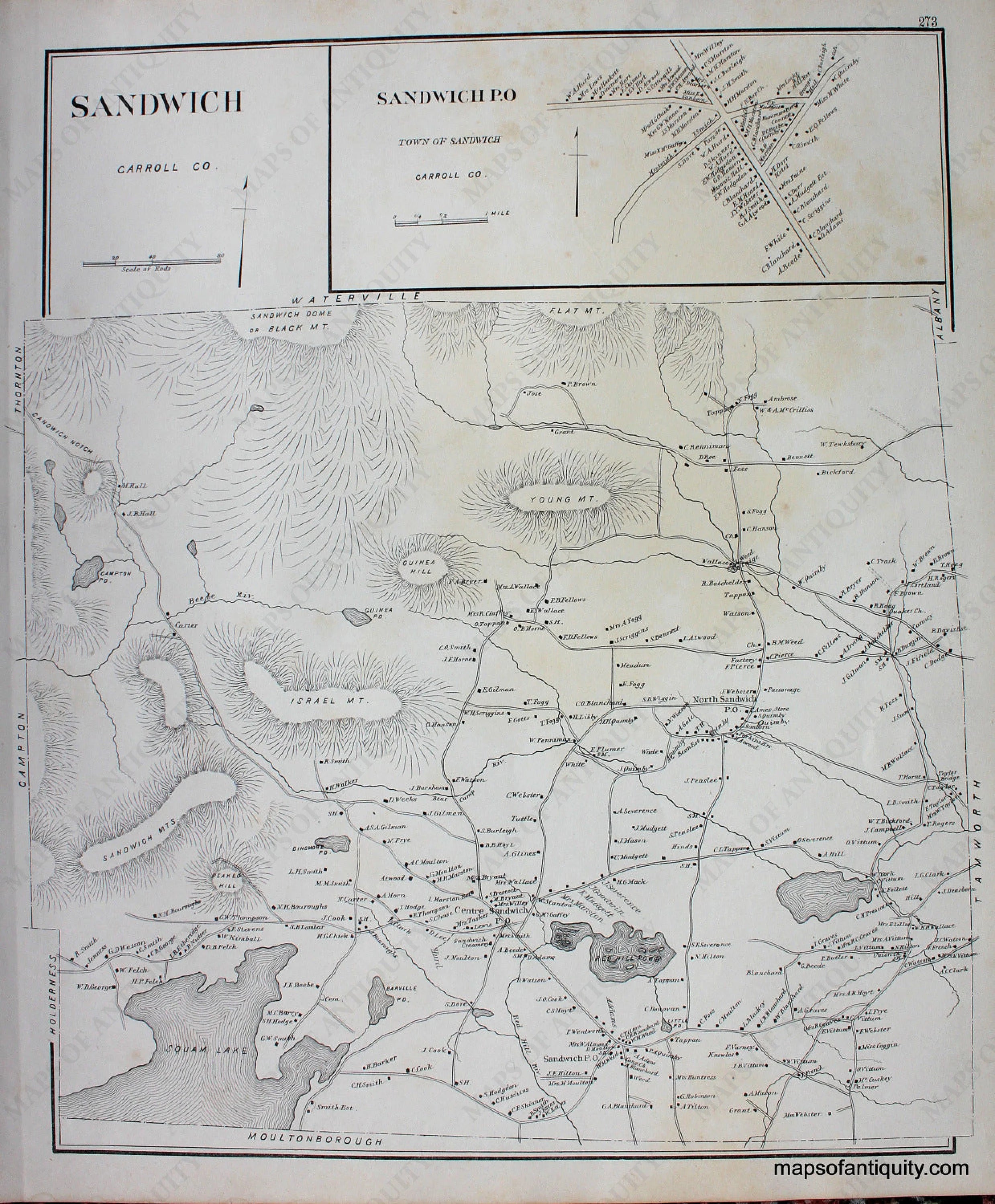1892 - Sandwich (NH) - Antique Map – Maps of Antiquity