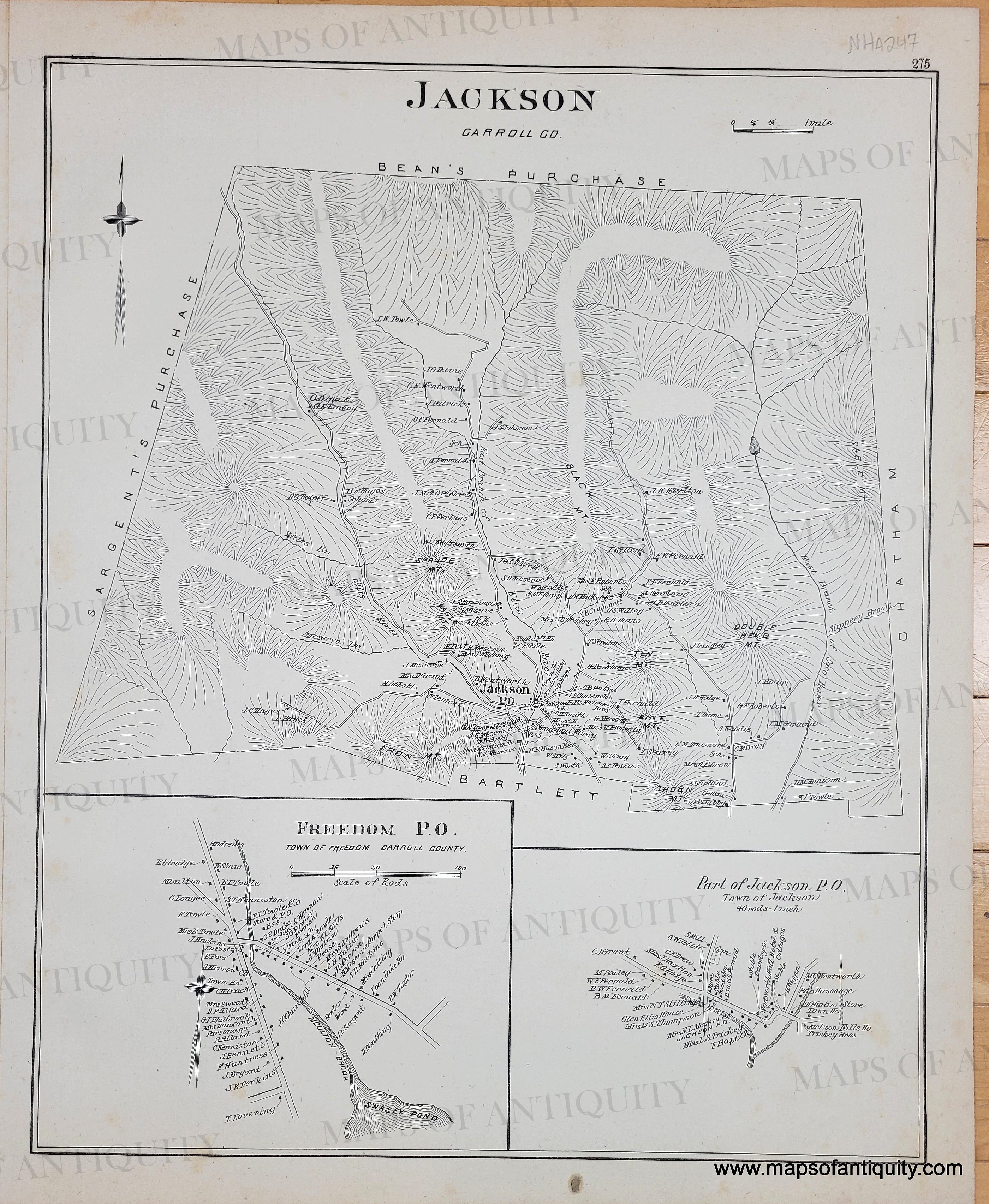 1892 - Jackson, Freedom P.O. (NH) - Antique Map – Maps of Antiquity