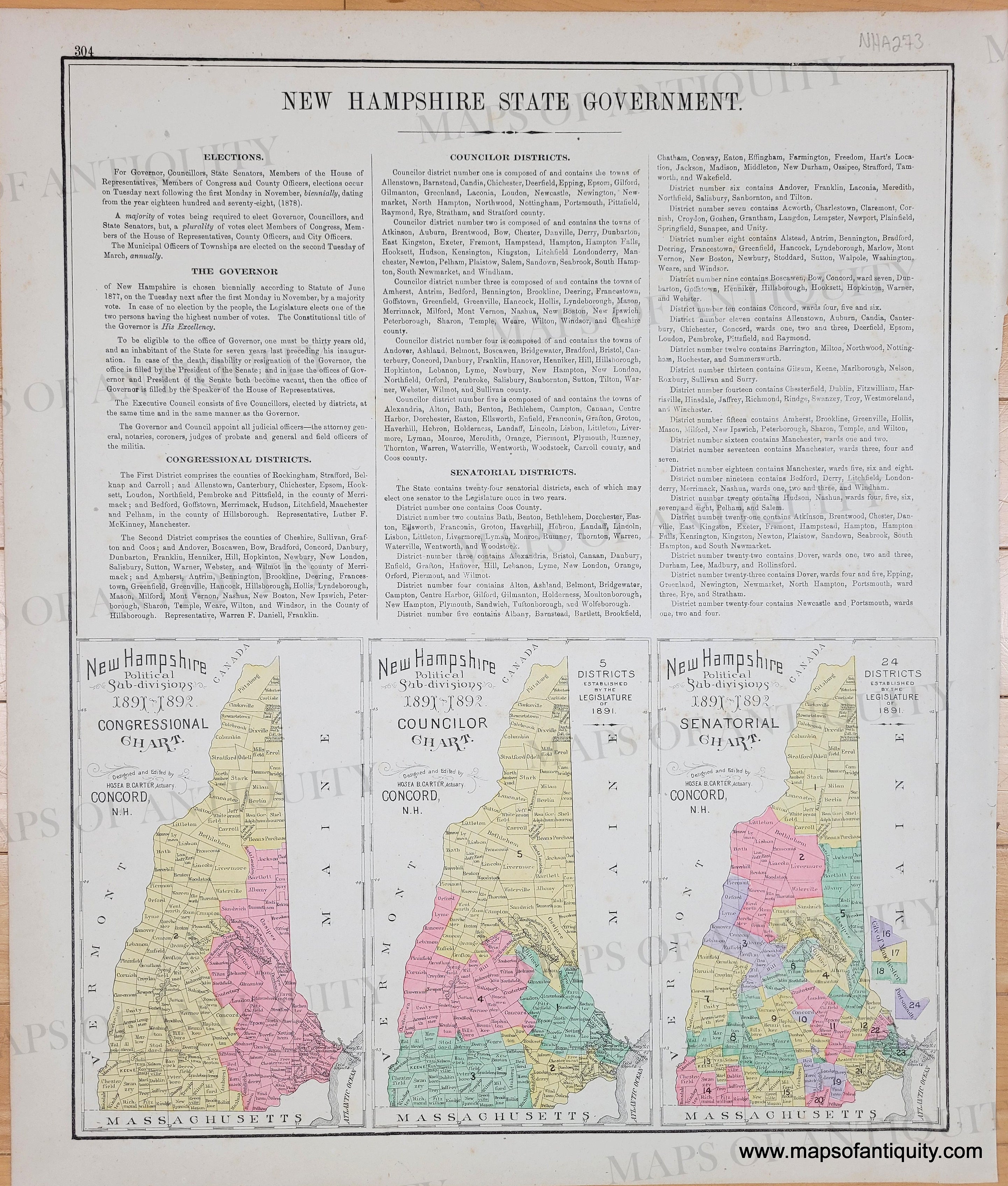 1892 - New Hampshire State Government -Congressional, Councilor, and S ...
