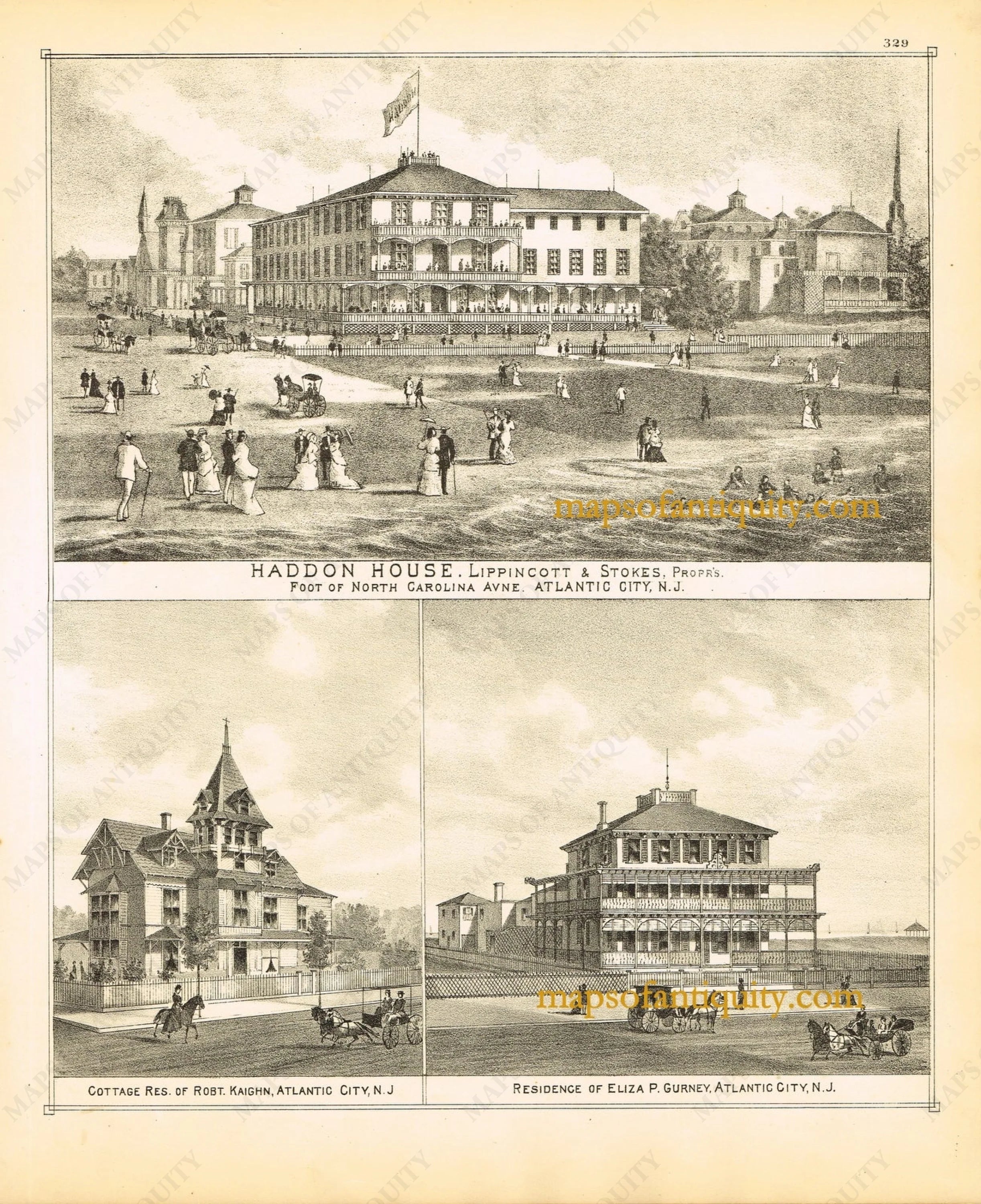 1878 - Atlantic City, N.J. Haddon House, Res. Robt. Kaighn, Res. Eliza ...