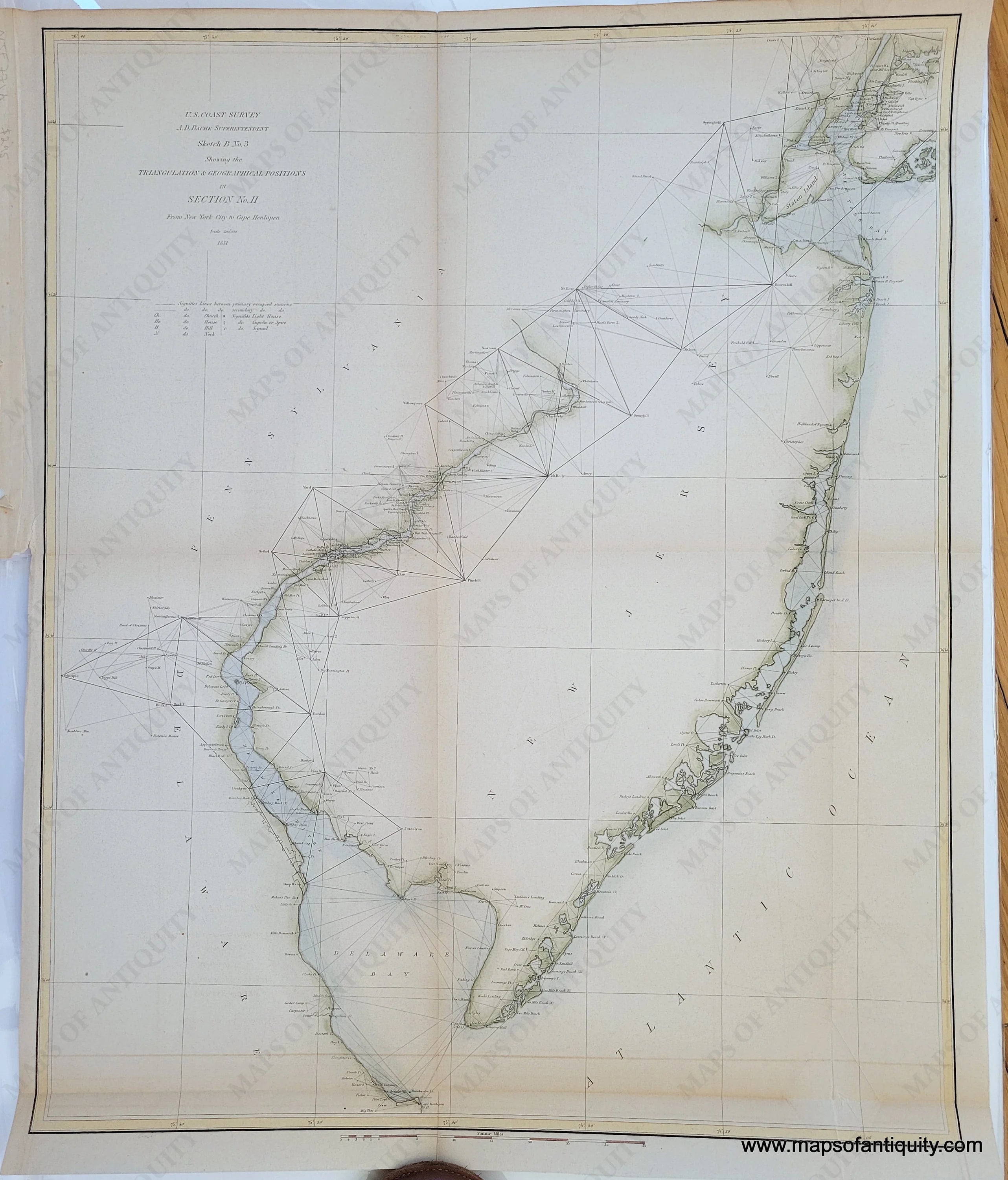 1851 - Sketch B No. 3 Showing the Triangulation & Geographical Positio ...
