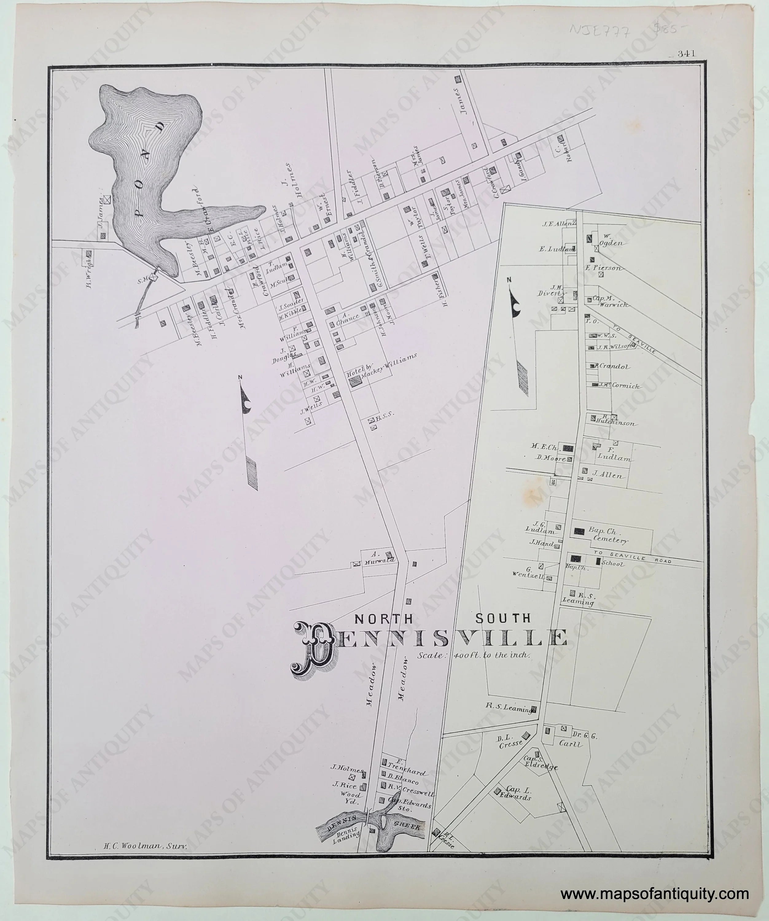 1878 - Dennisville, N.J. - Antique Map – Maps of Antiquity