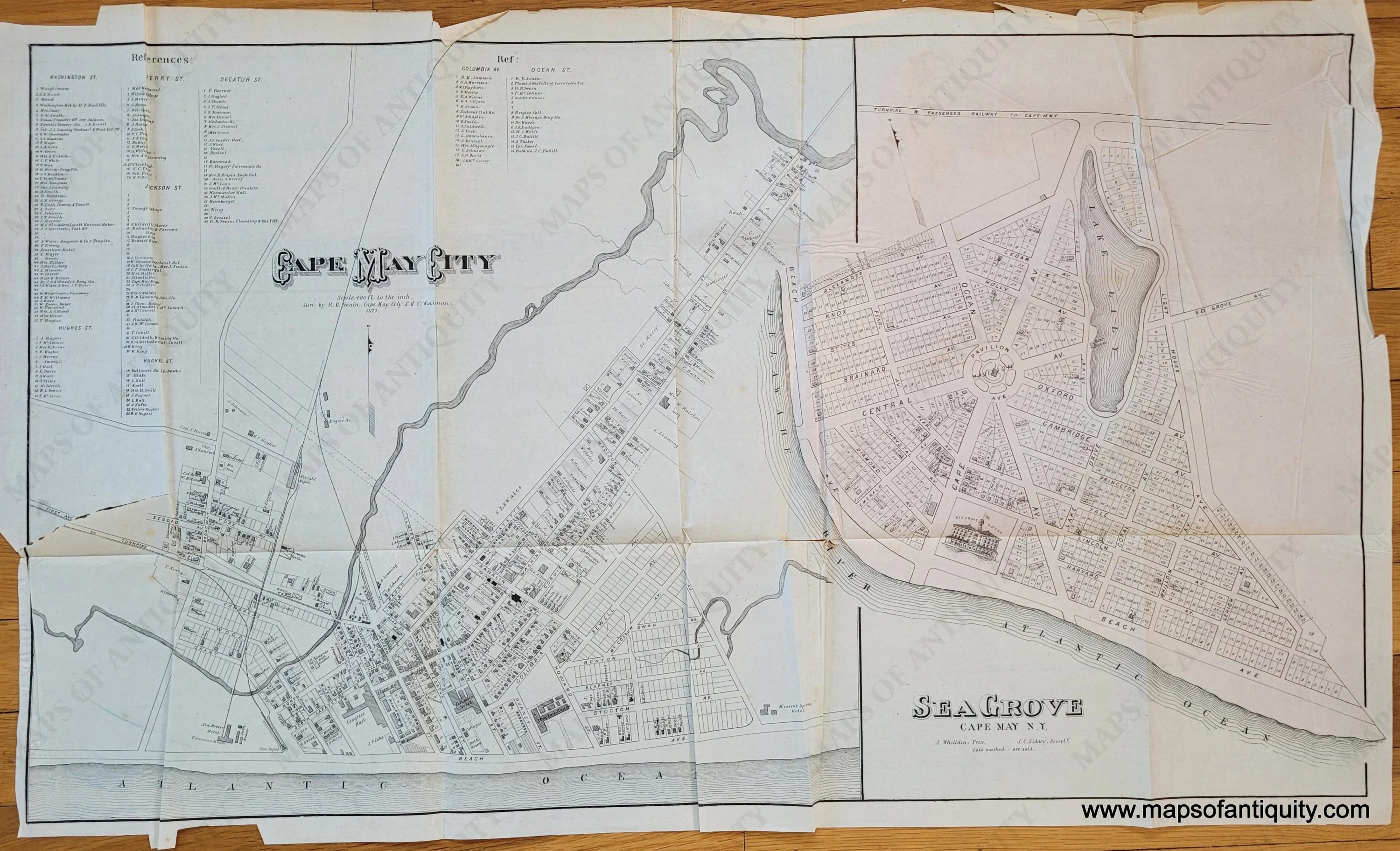 1878 - Cape May City, NJ, Sea Grove, Cape May, NY - Antique Map – Maps ...
