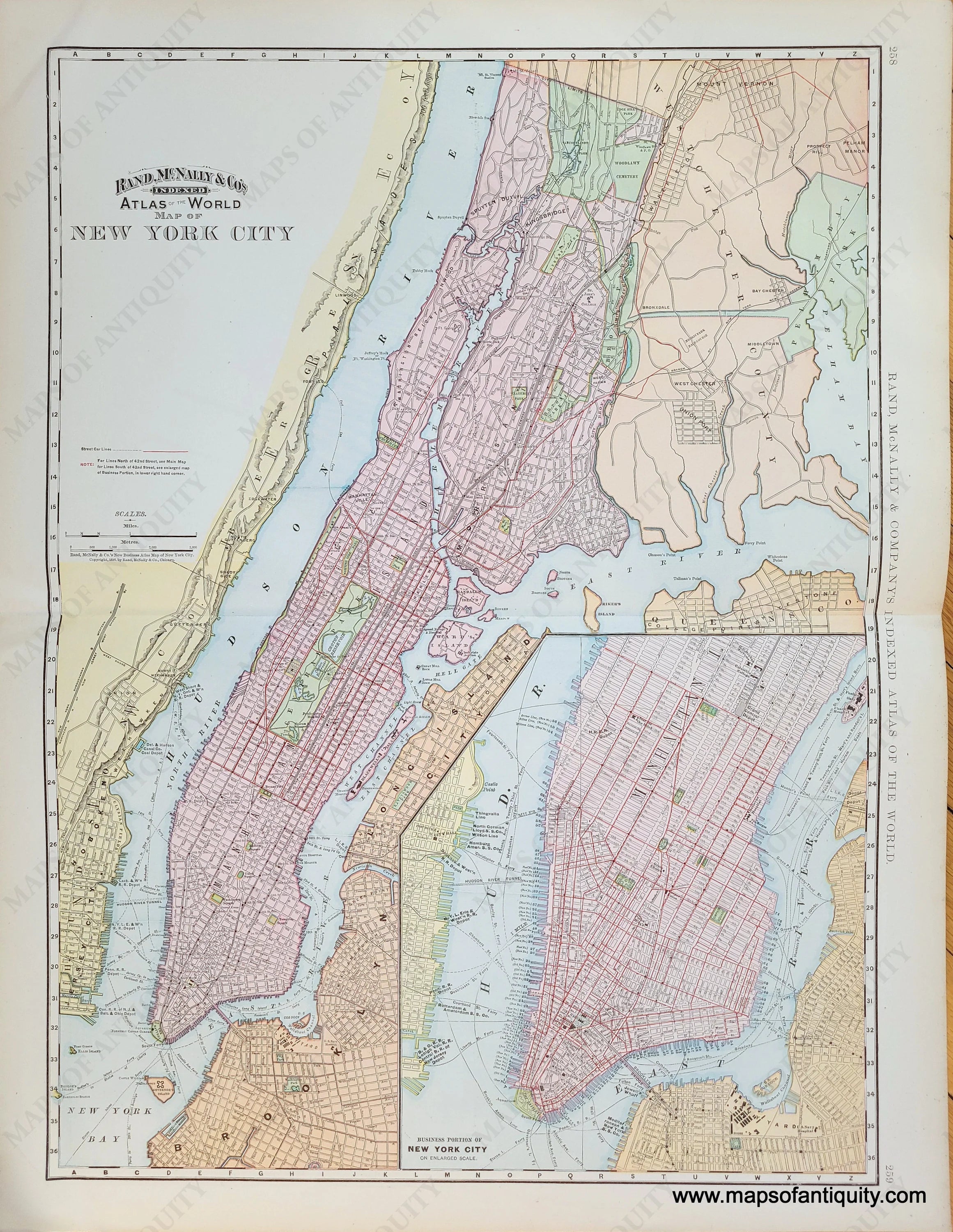 1892 - Map of New York City - Antique Map – Maps of Antiquity