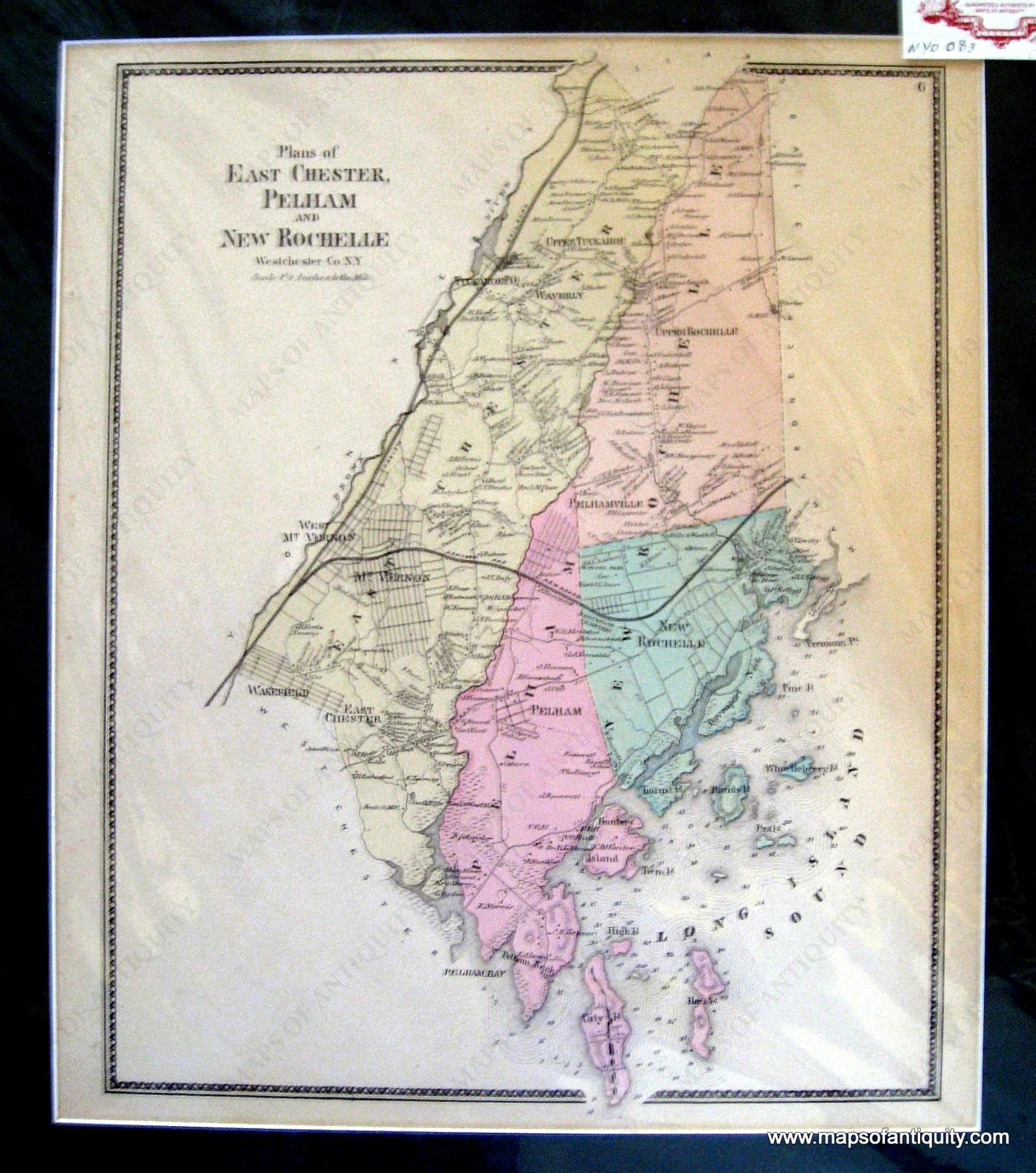 1868 - Plans of East Chester, Pelham and New Rochelle Westchester Co ...