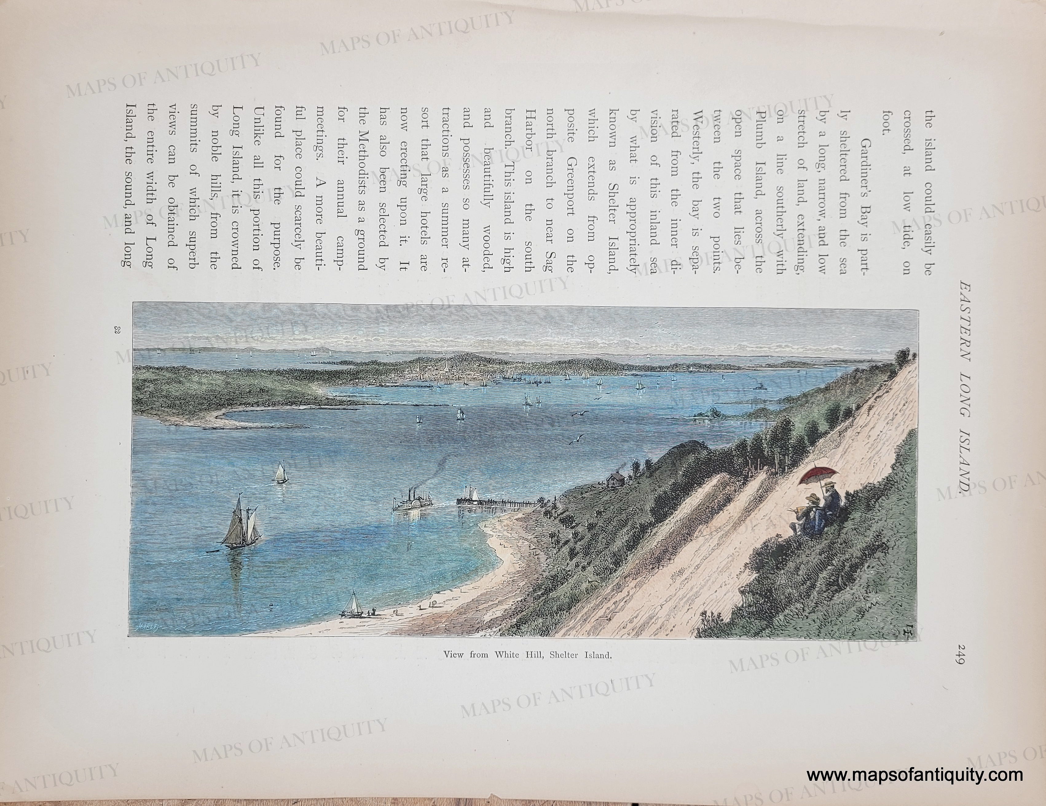1872 - Eastern Long Island, View from White Hill, Shelter Island. - An ...