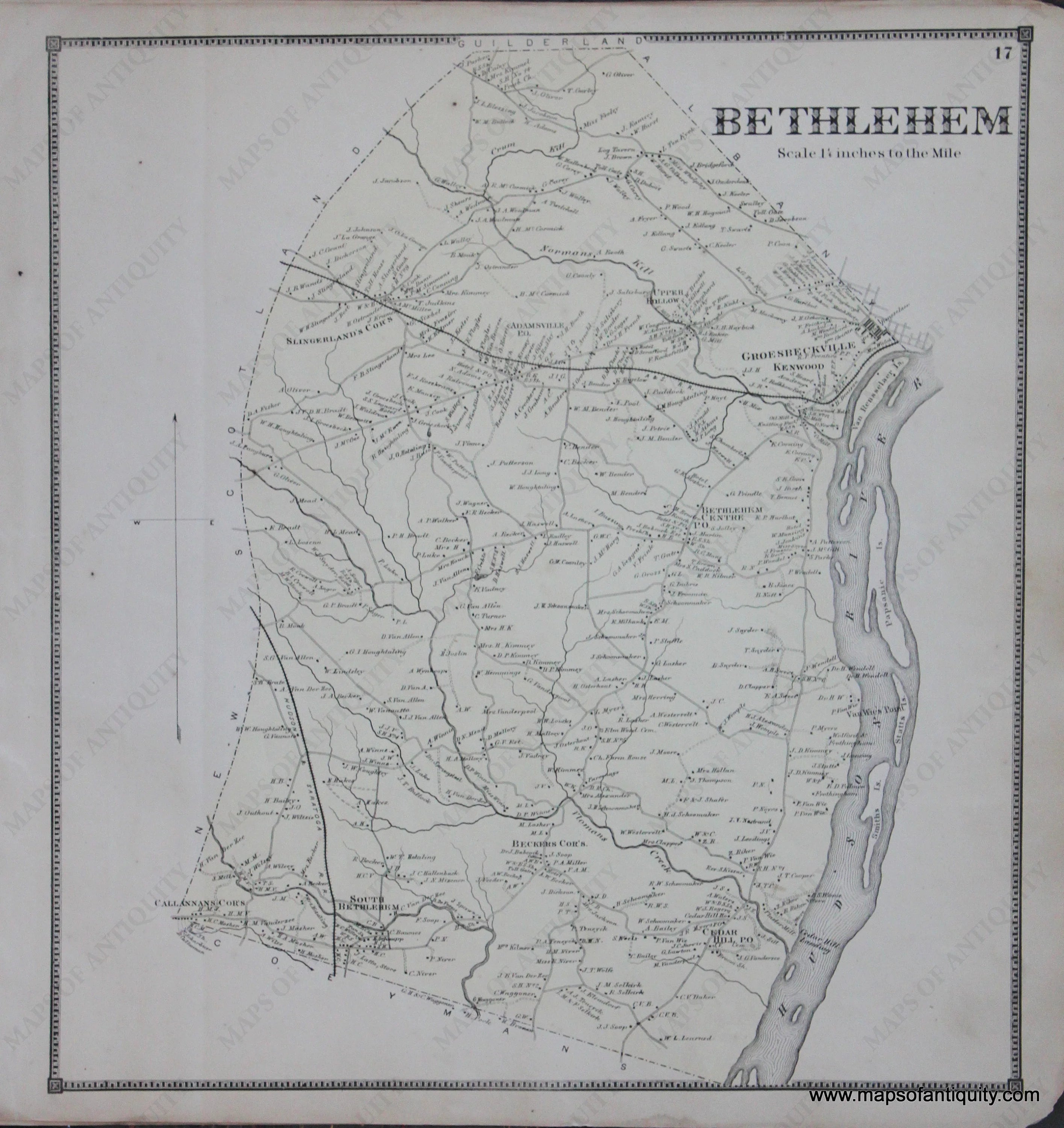 1866 Genuine Antique Map Bethlehem (New York ) – Maps of Antiquity