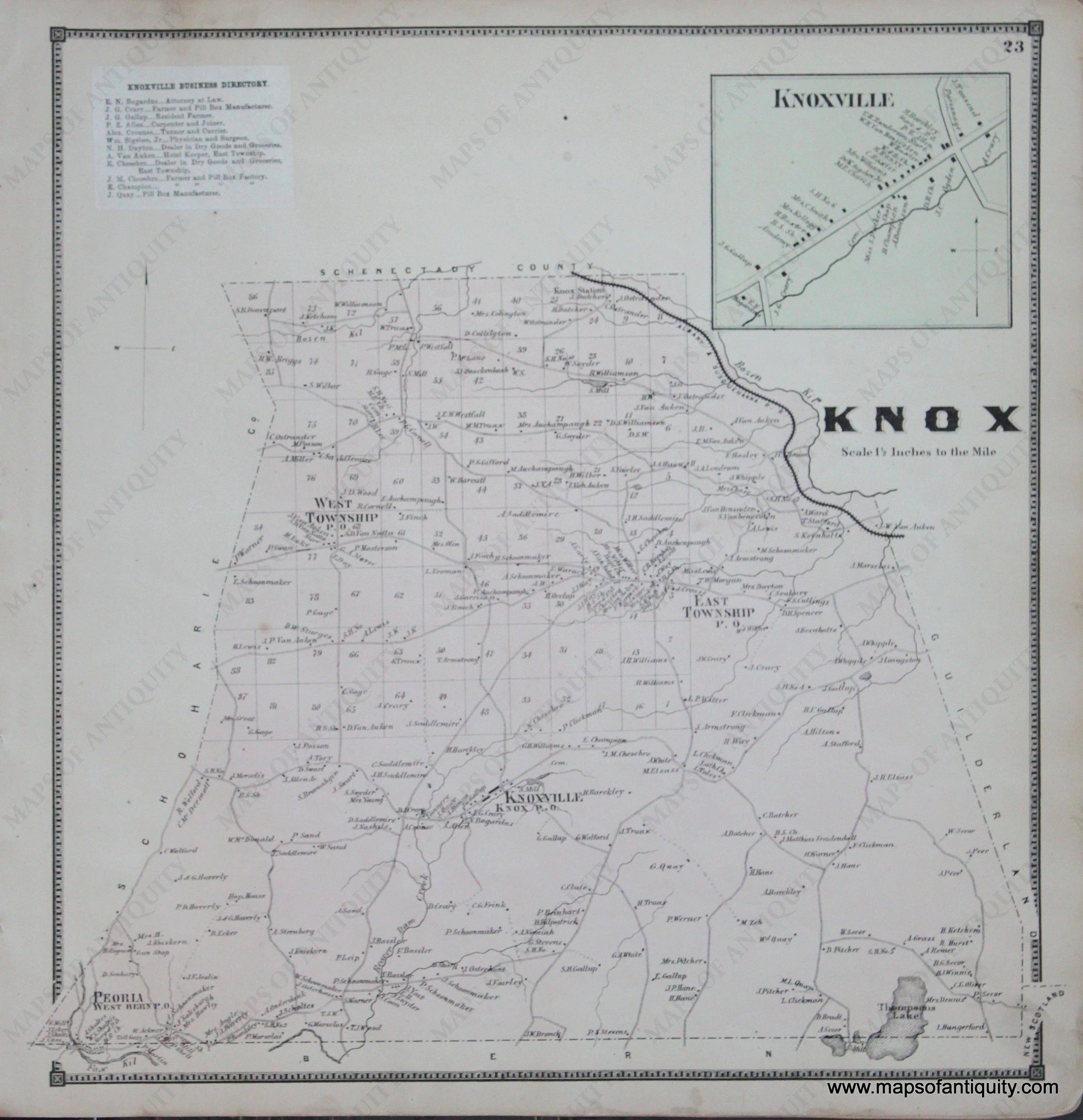 1866 Genuine Antique Map Knox (New York ) – Maps of Antiquity