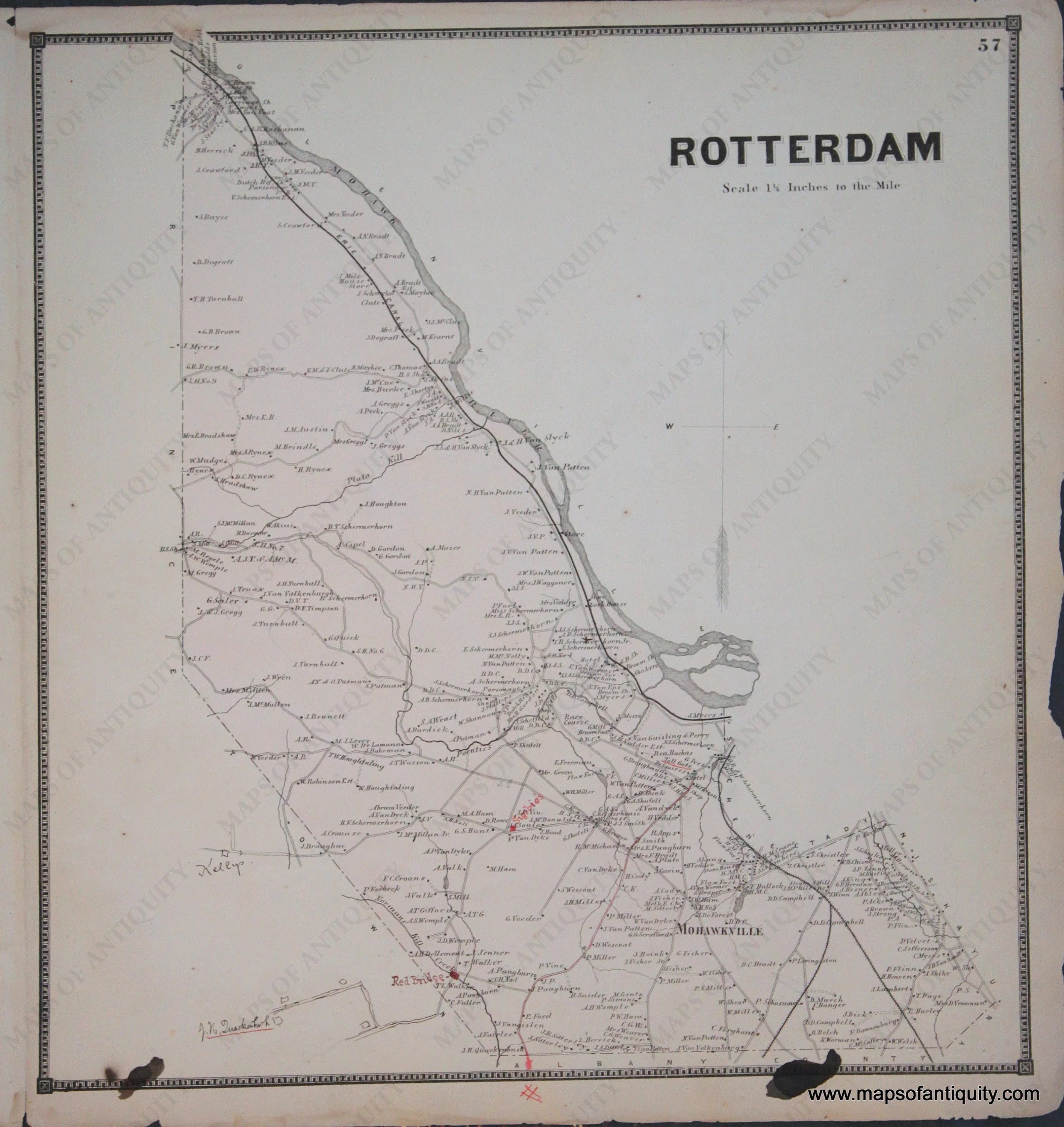 1866 Genuine Antique Map Rotterdam (New York ) – Maps of Antiquity