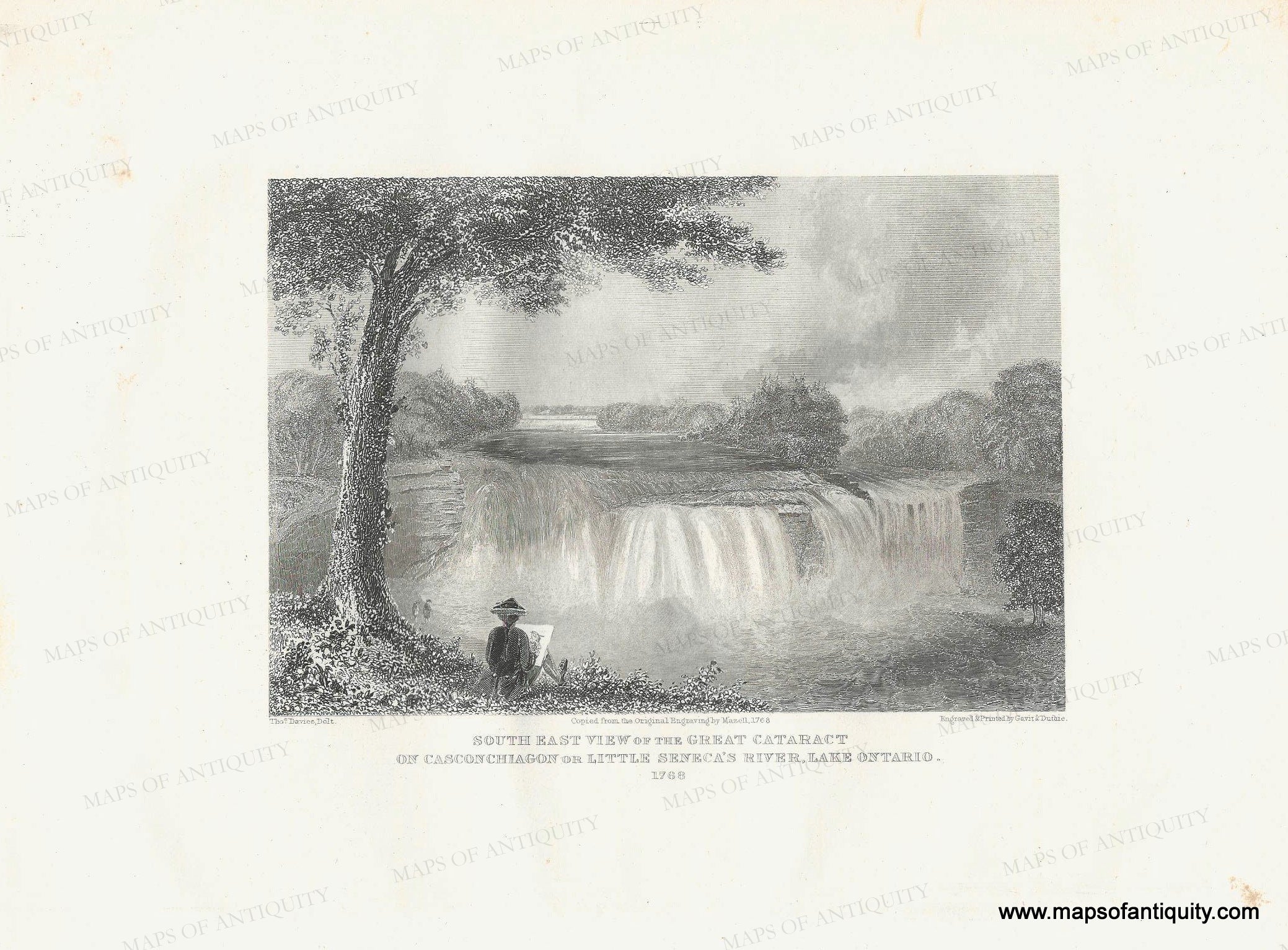 1849 - South East View of the Great Cataract on Casconchiagon or Littl ...