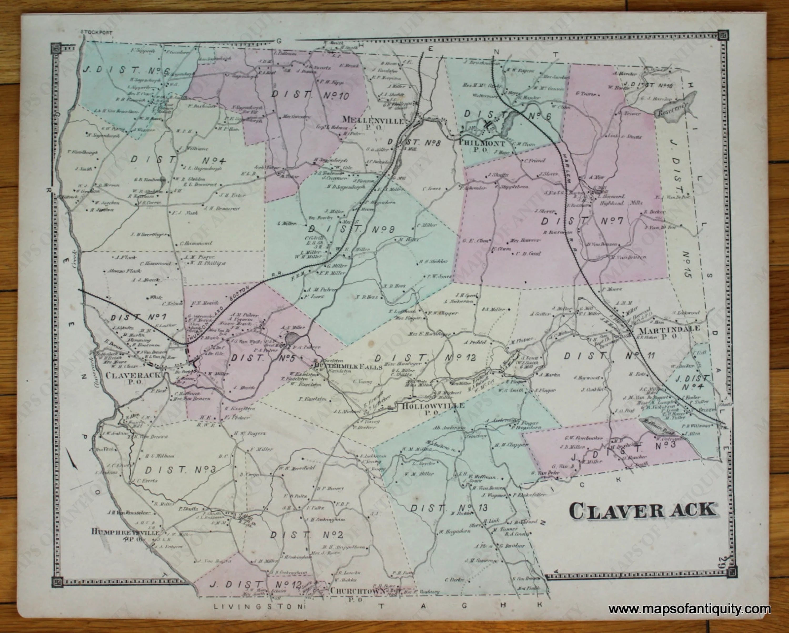 1873 - Claverack (NY) - Antique Map – Maps of Antiquity