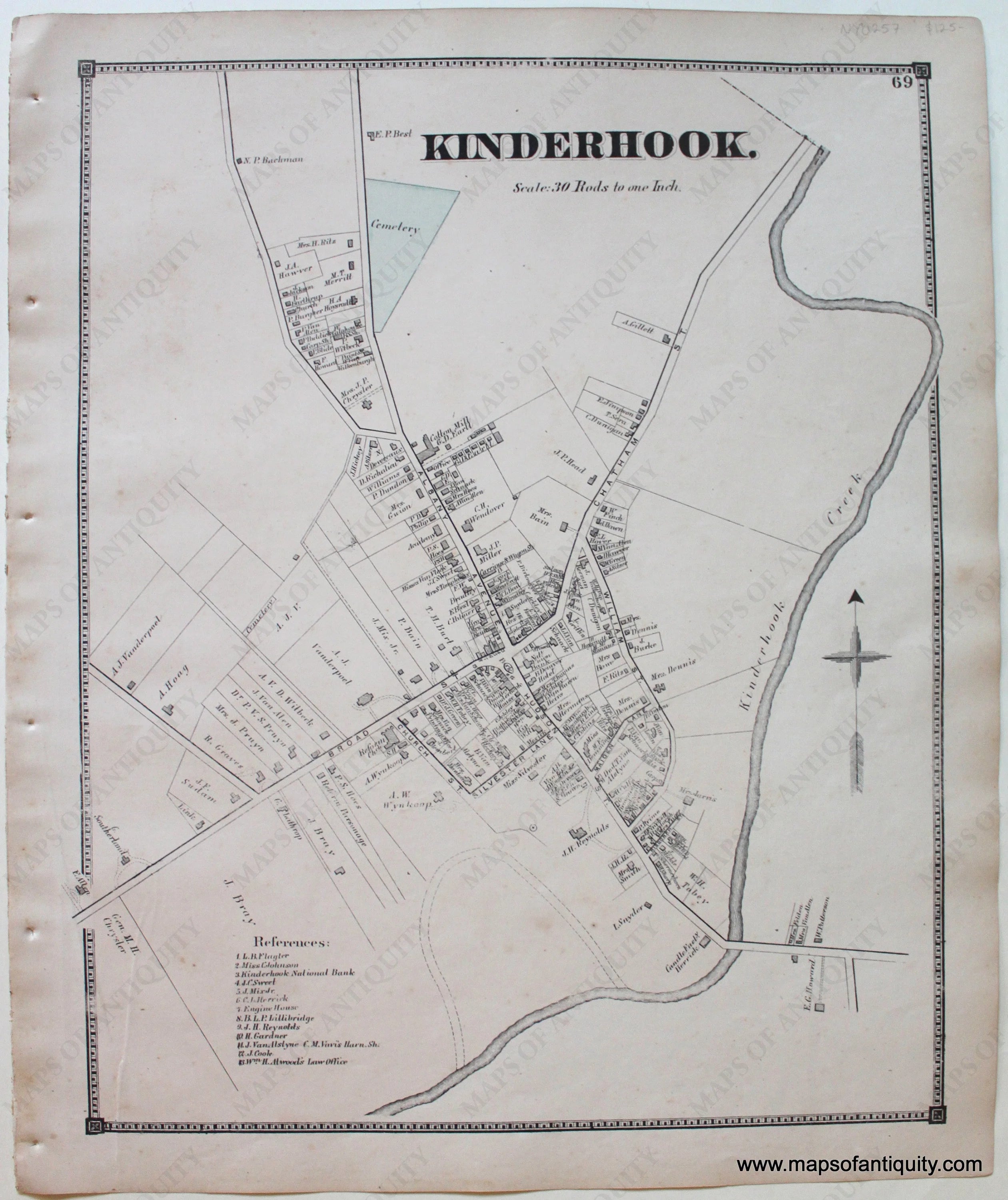 1873 - Kinderhook (NY) - Antique Map – Maps of Antiquity