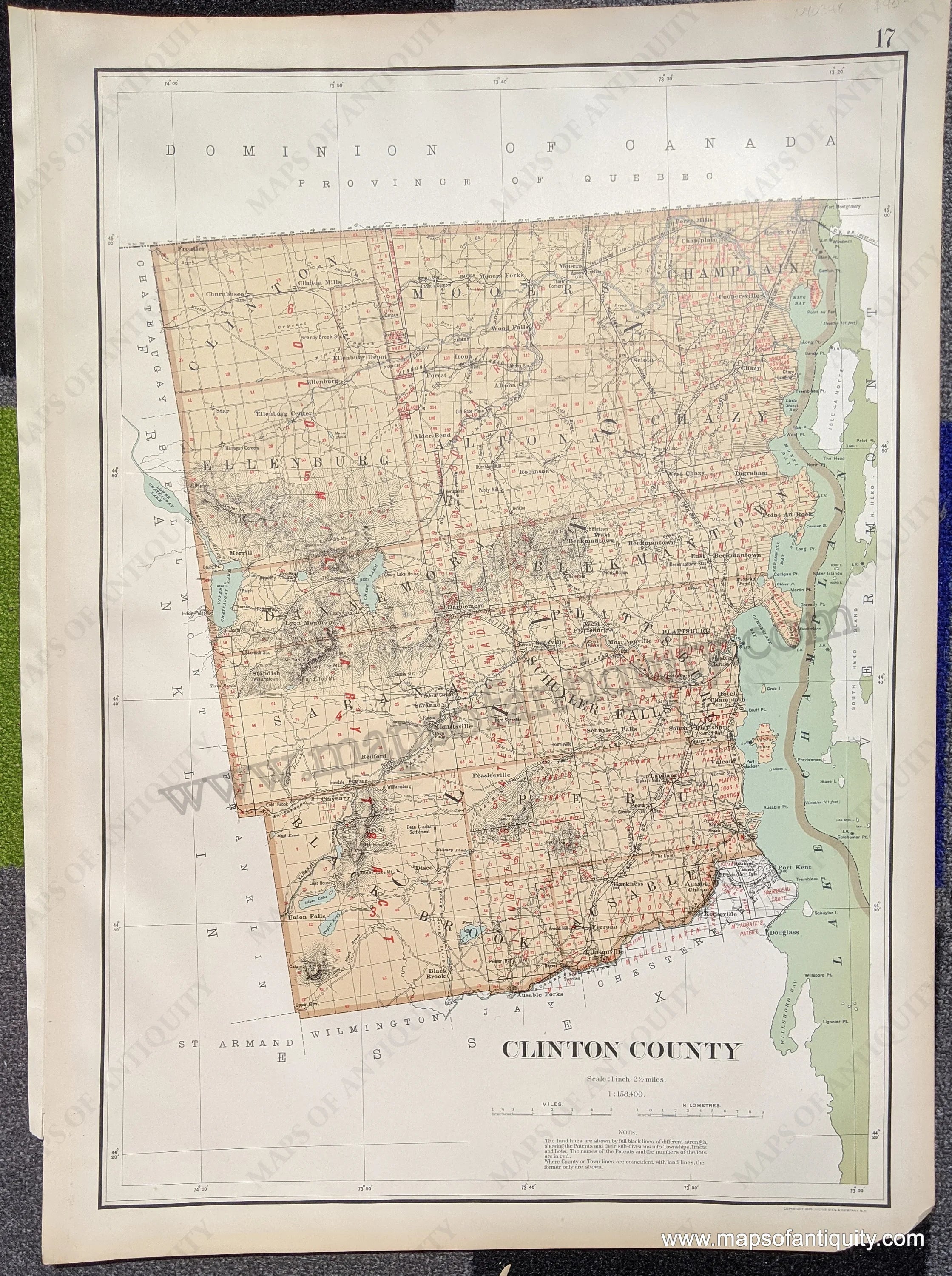 1895 - Clinton County - Antique Map – Maps of Antiquity