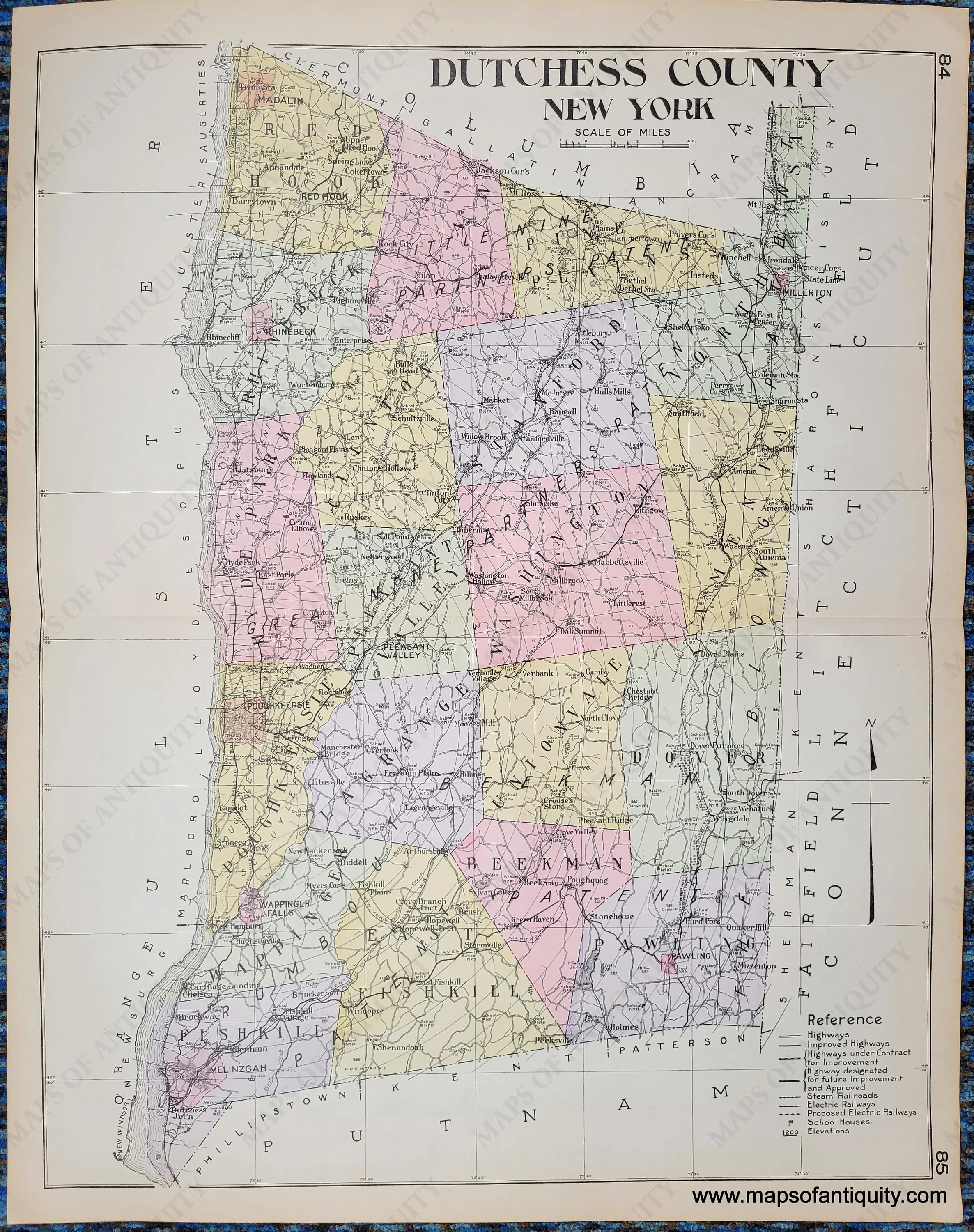 1911 - Dutchess County New York - Antique Map – Maps of Antiquity