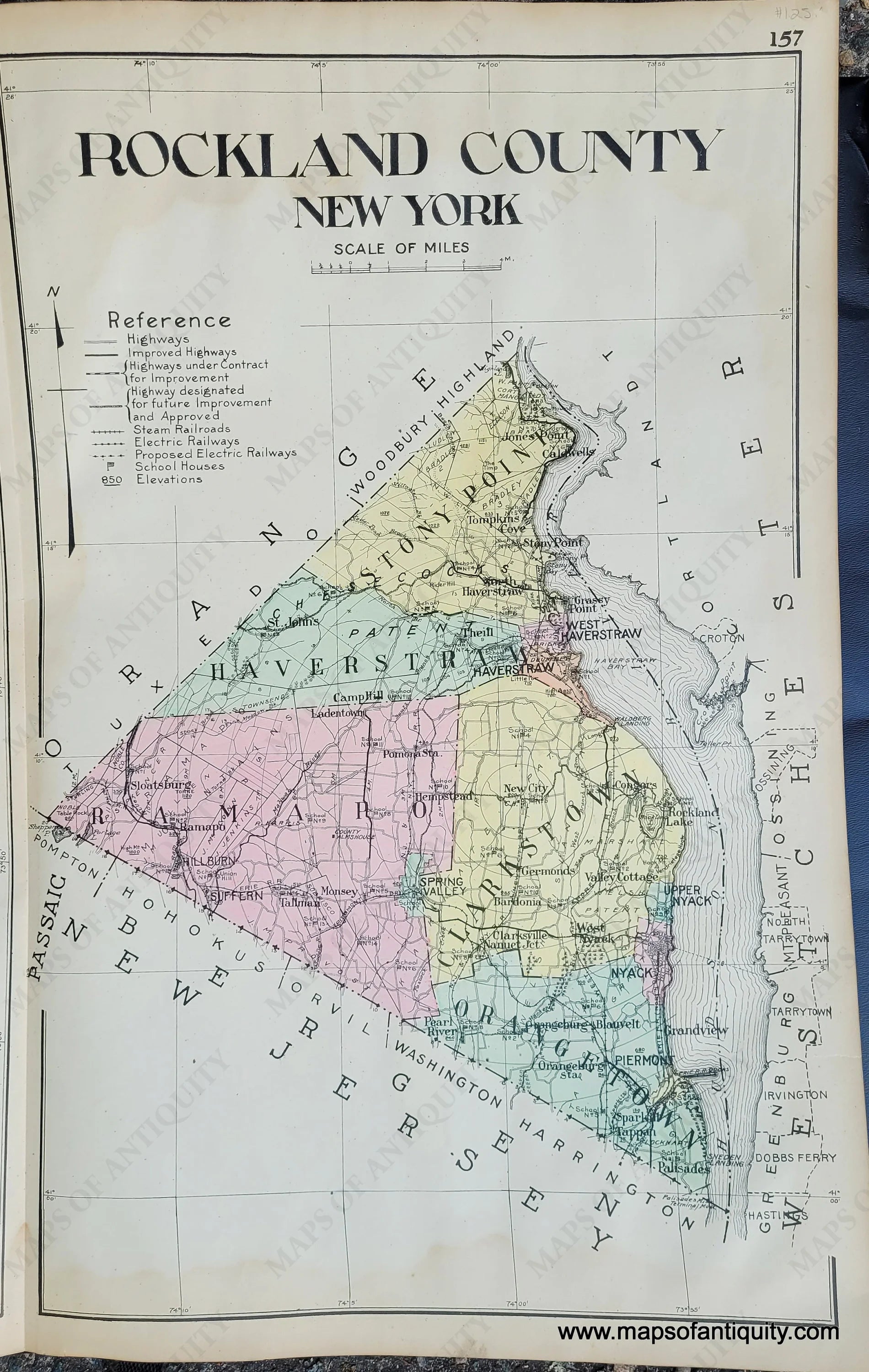 1911 - Rockland County New York - Antique Map – Maps of Antiquity