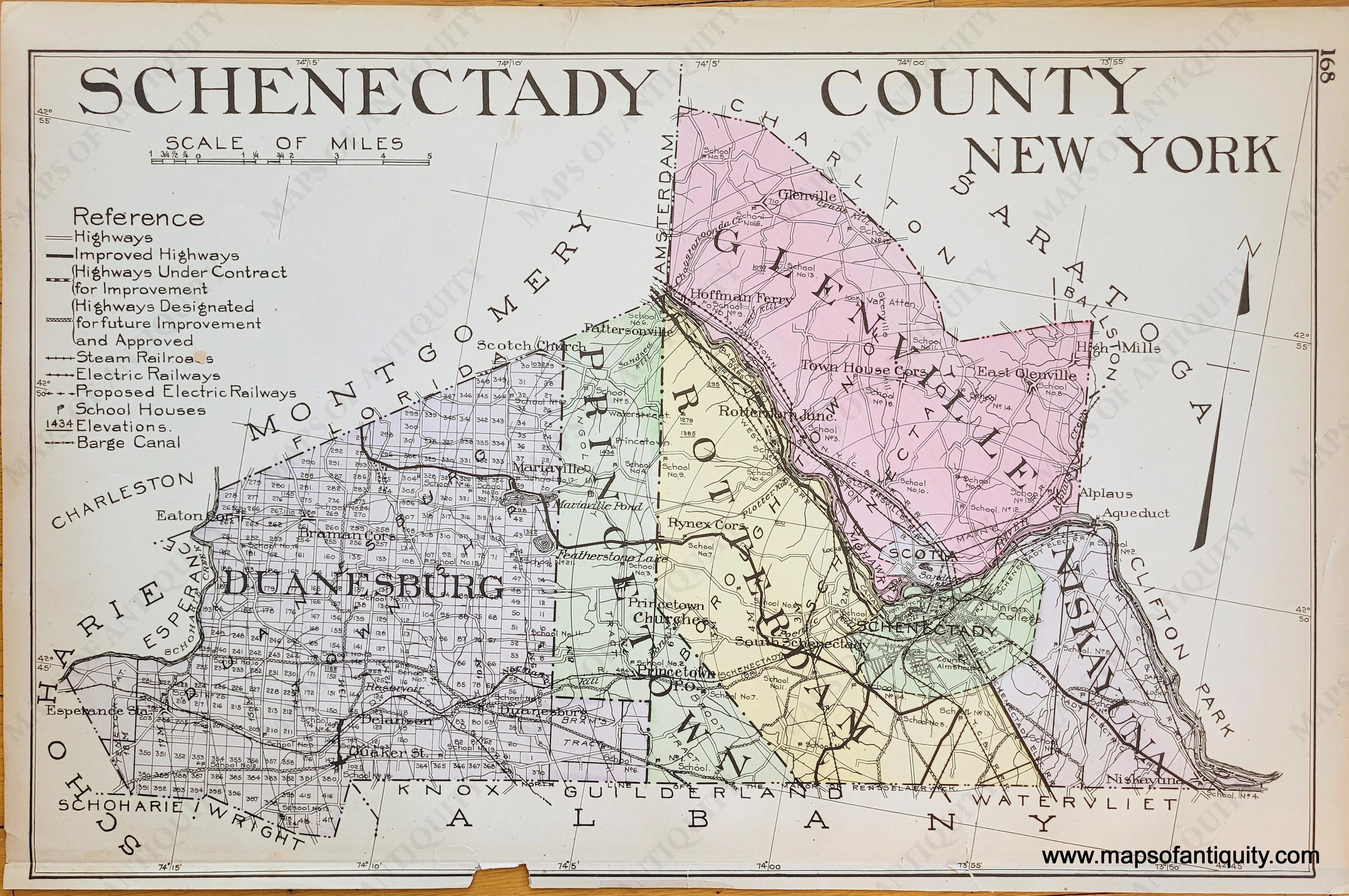 1911 - Schenectady County, New York - Antique Map – Maps of Antiquity