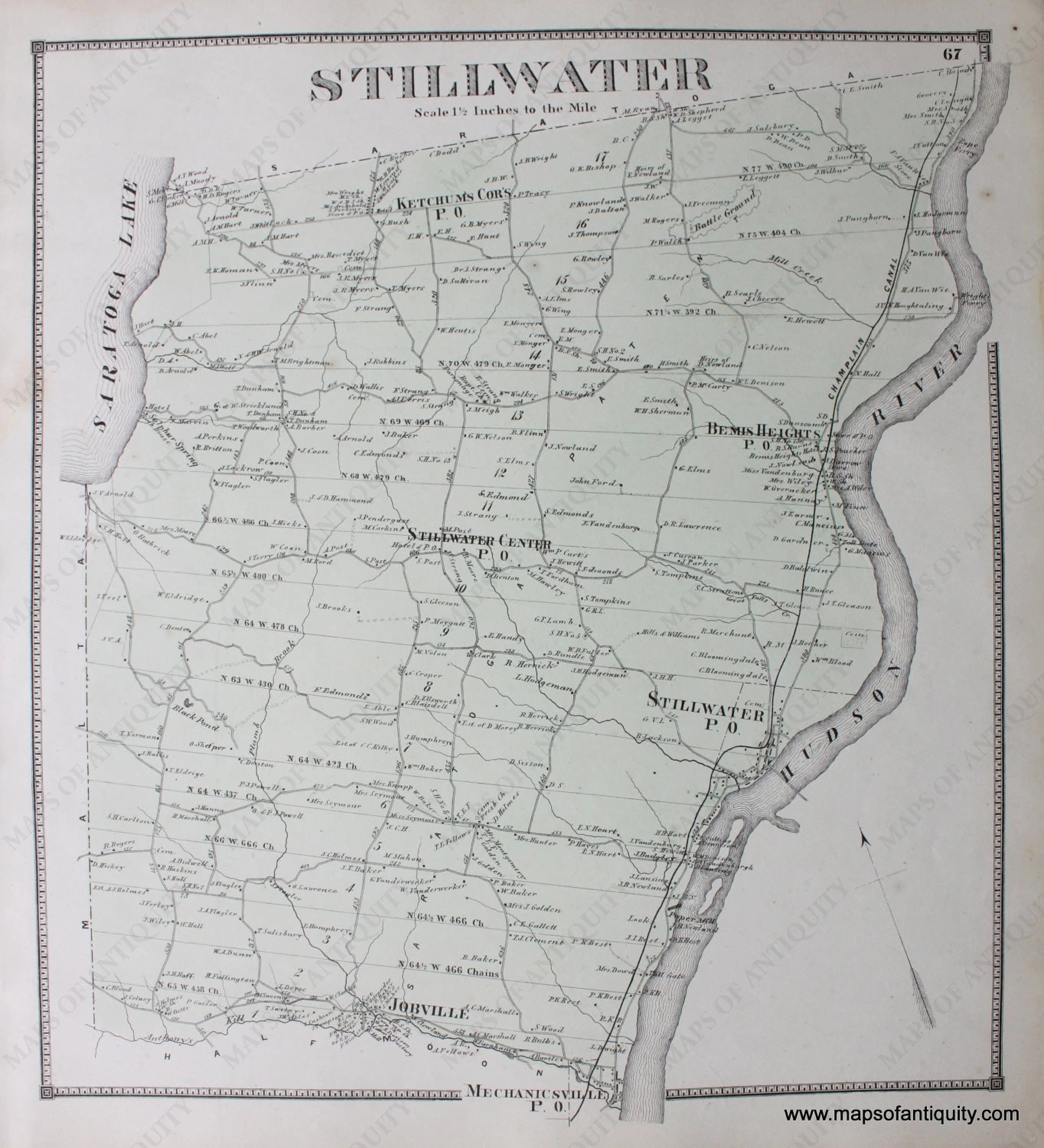 1866 - Stillwater (NY) - Antique Map – Maps of Antiquity