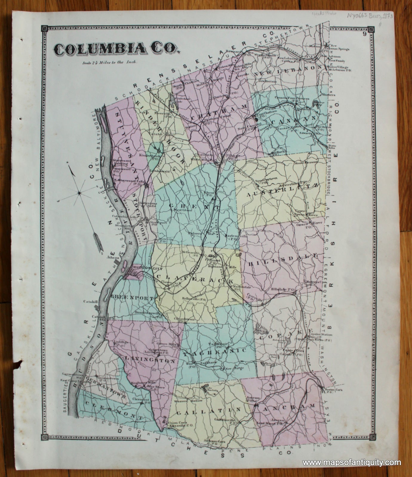 1873 - Columbia Co. (NY) - Antique Map – Maps of Antiquity
