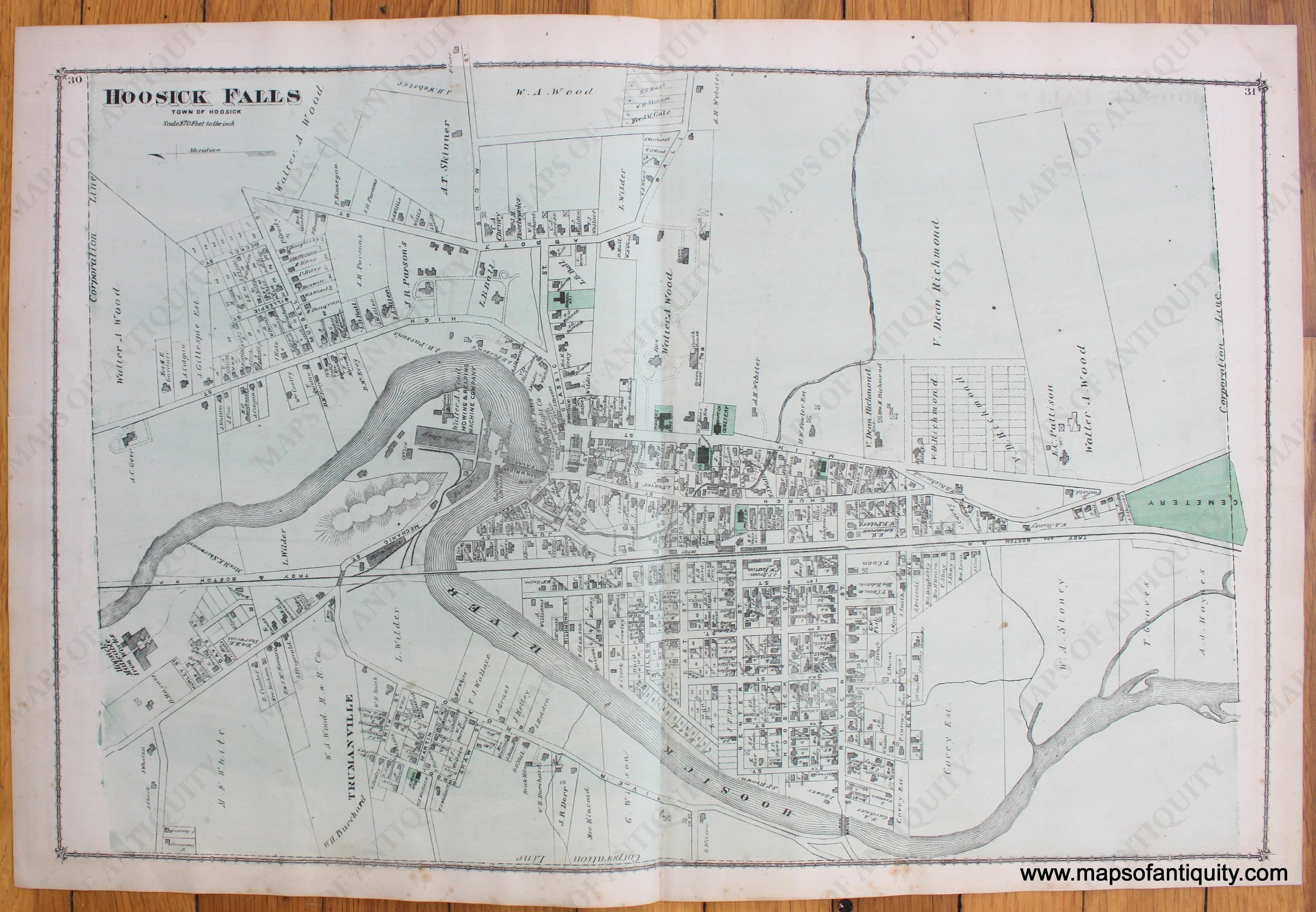 1876 - Hoosick Falls, New York, verso: Pittstown Corners, Hoosick, Bus ...