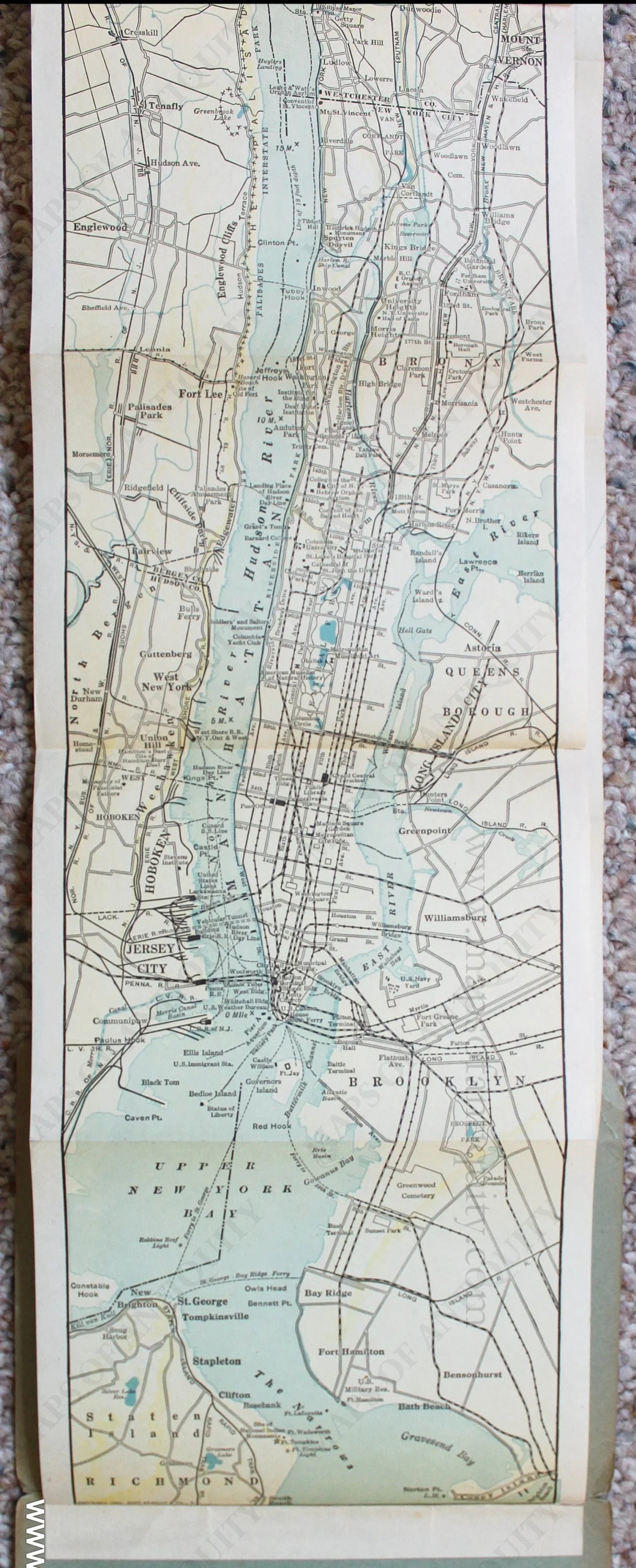 1923 - Tourist Map of the Hudson River - Antique Map – Maps of Antiquity