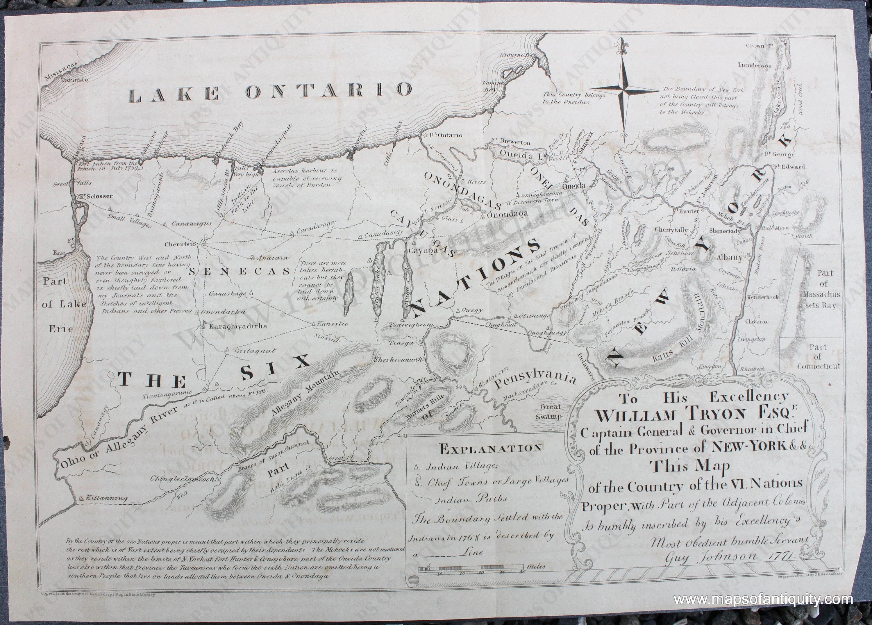 1850 - Map of the Country of the VI (Six) Nations Proper, with part of ...