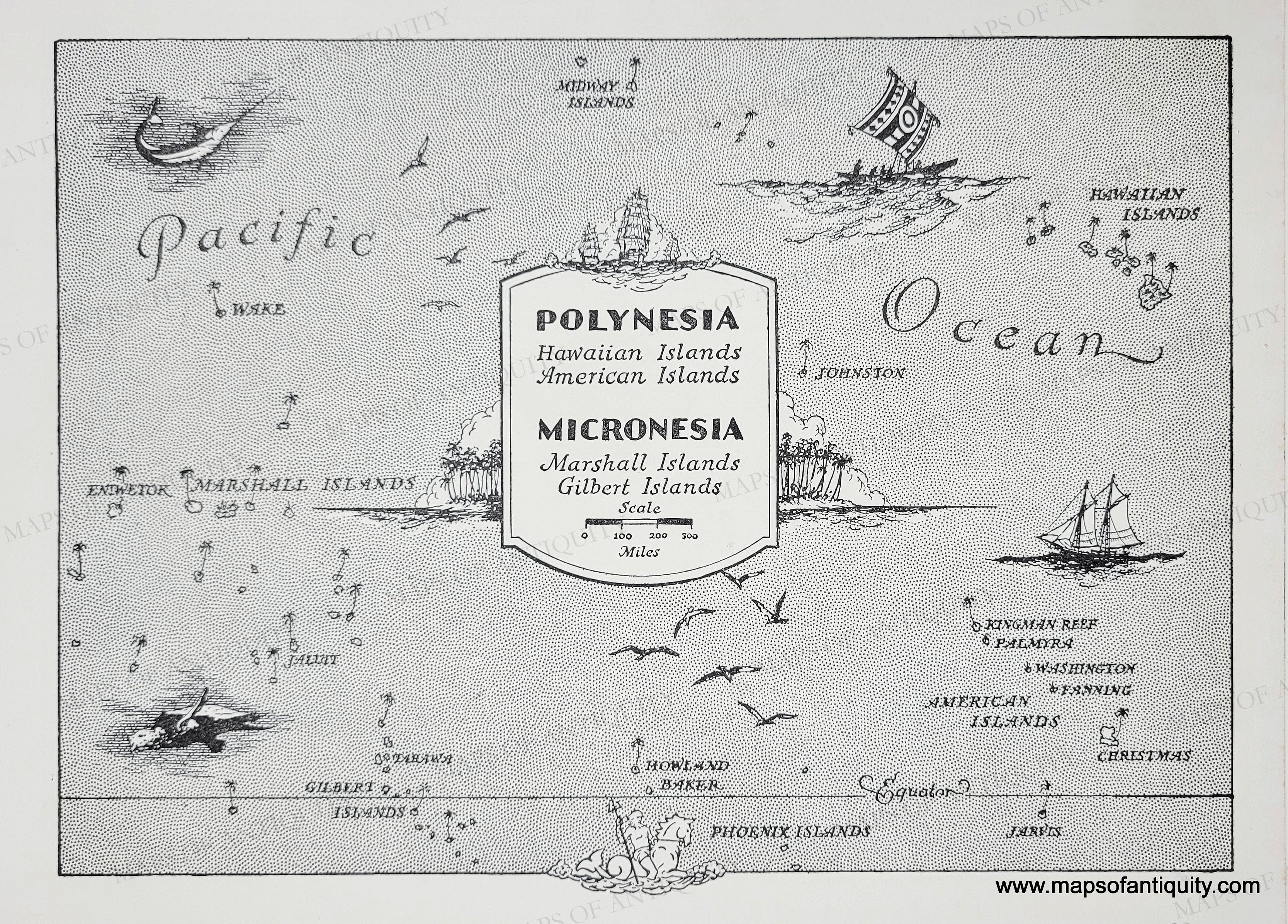 1964 - Polynesia, Micronesia - Genuine Vintage Map – Maps of Antiquity