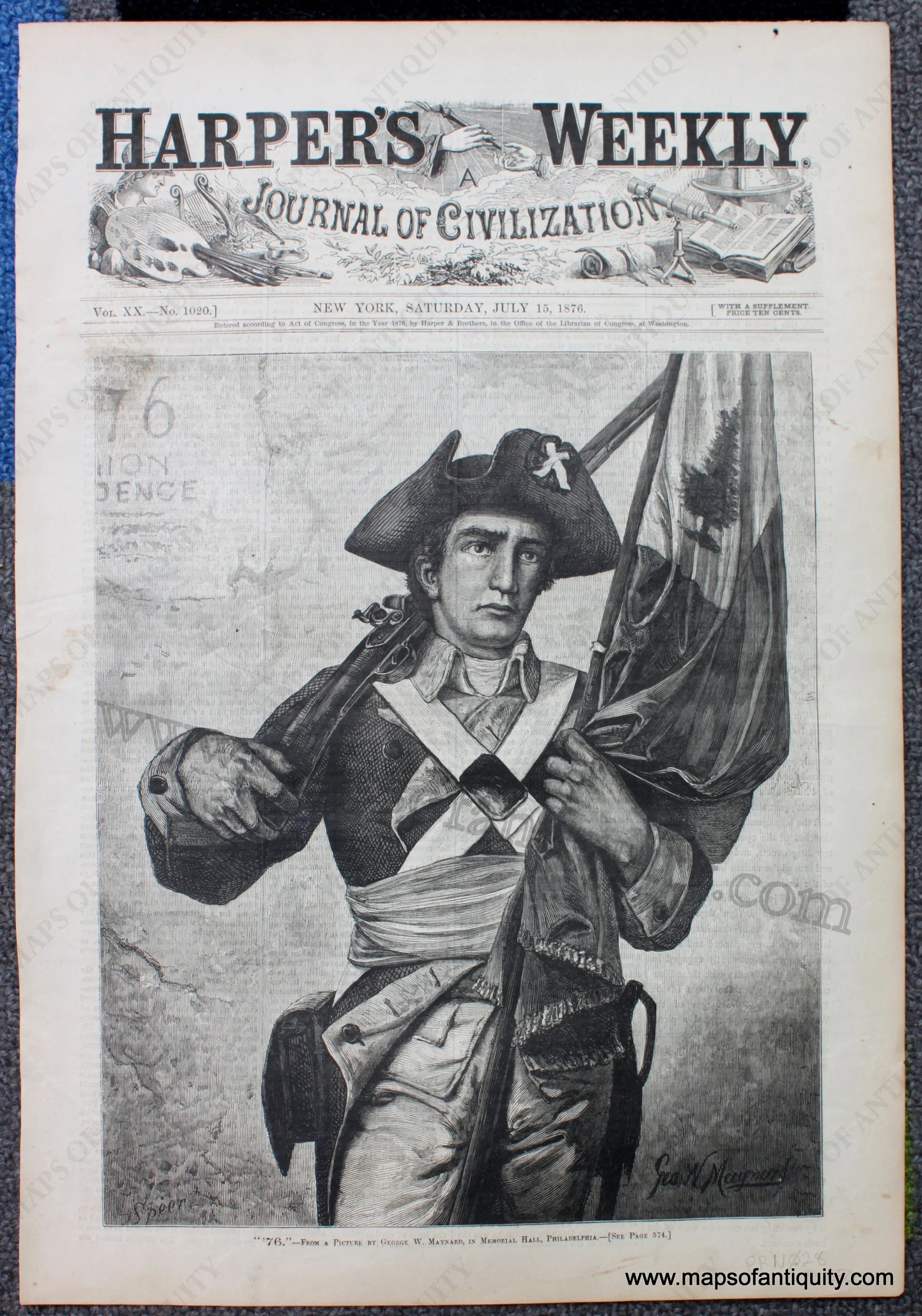 1876 - "76" From a picture by George W Maynard in Memorial Hall, Phila ...