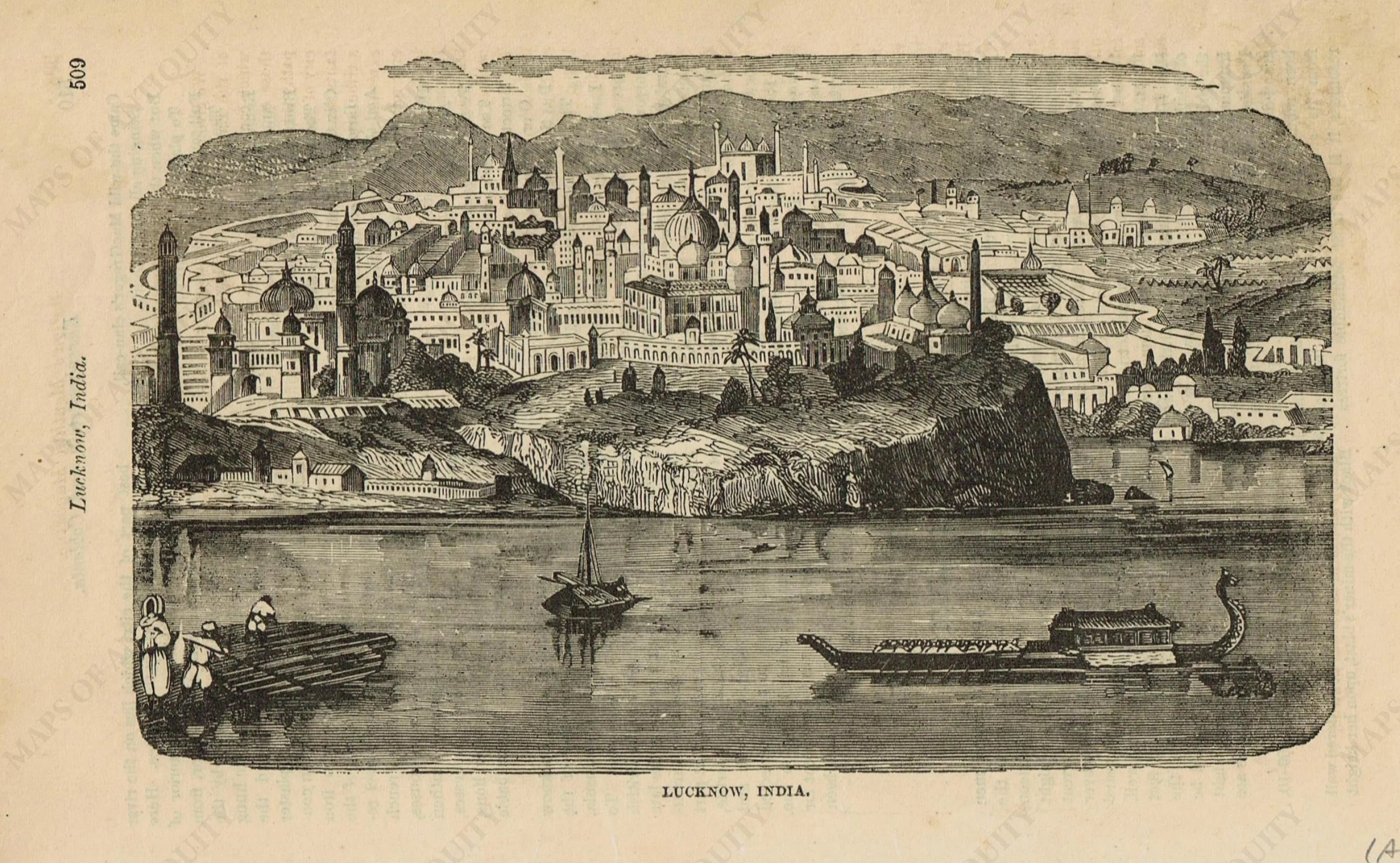 19th century Genuine Antique Print Lucknow India – Maps of Antiquity