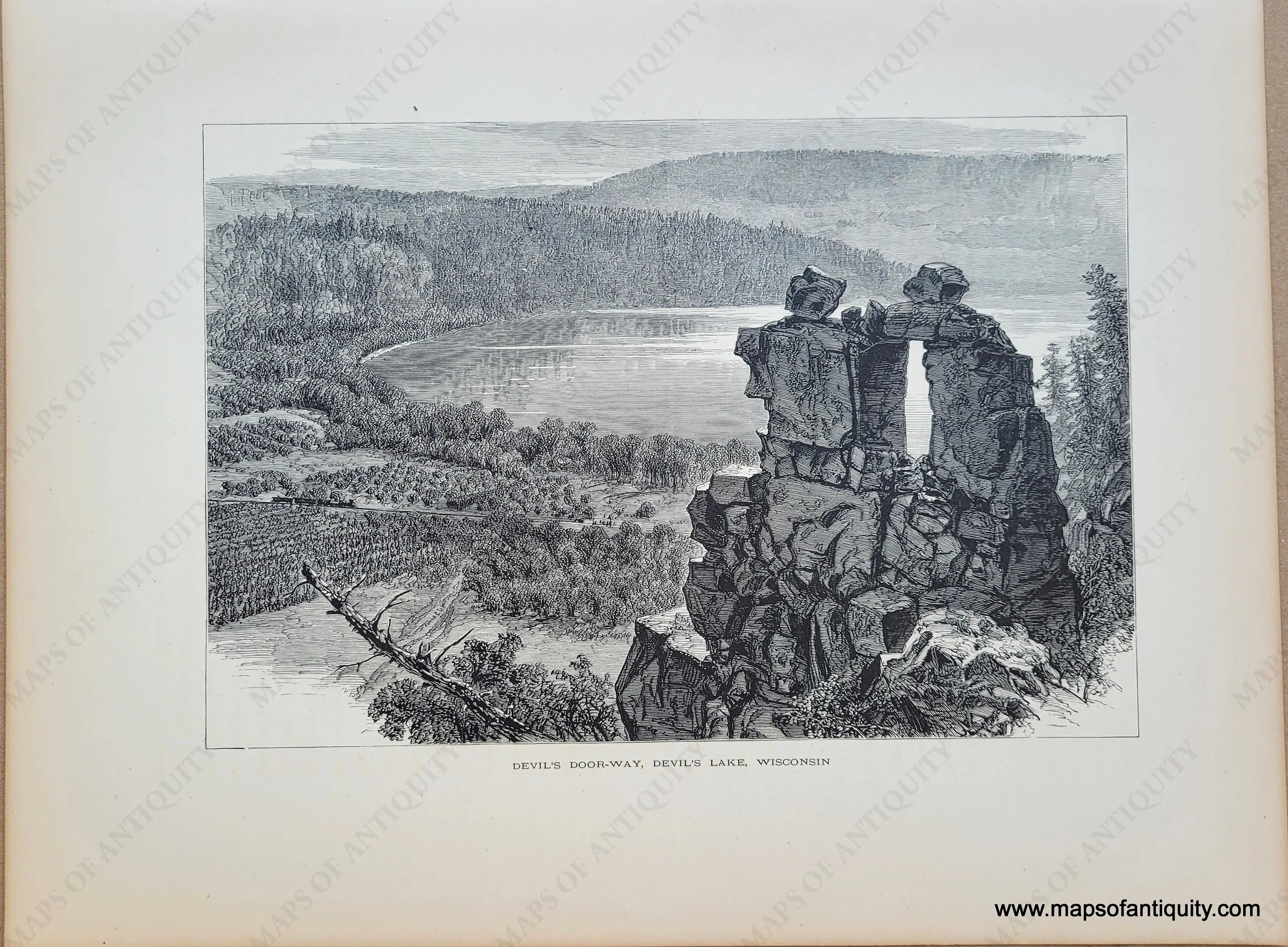 1872 Genuine Antique Print Double-sided Page: Devil's Doorway, Devil's ...