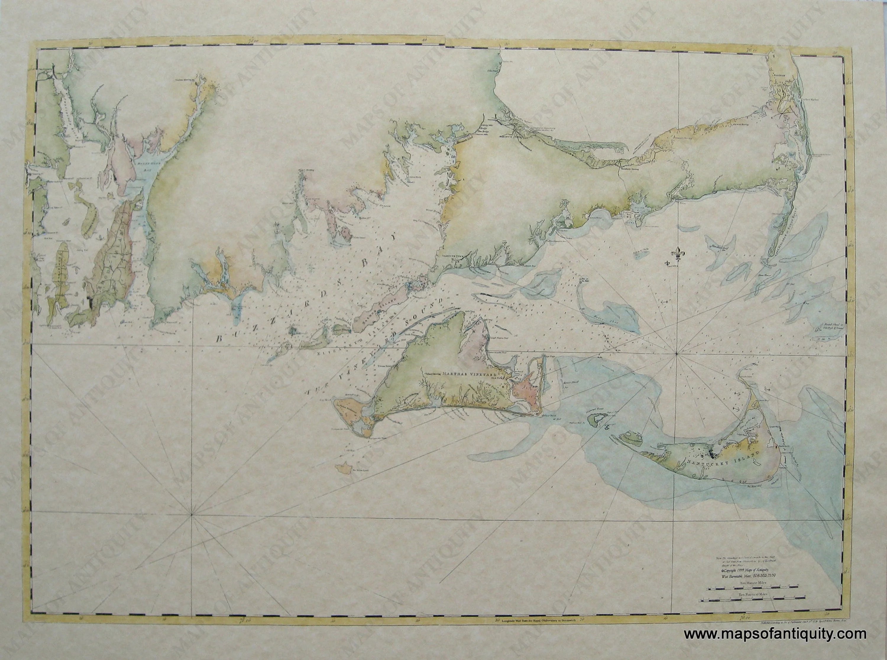 Southeastern Massachusetts in 1781. - Hand Colored Reproduction Map ...