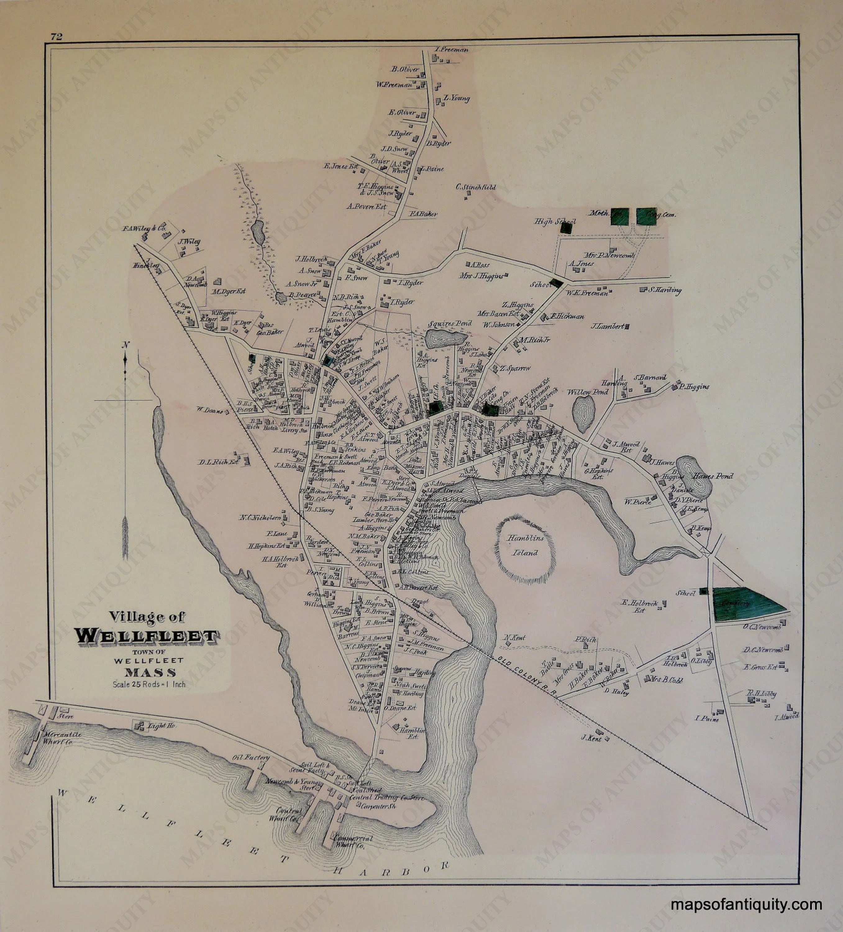 Village of Wellfleet - Reproduction Map - – Maps of Antiquity
