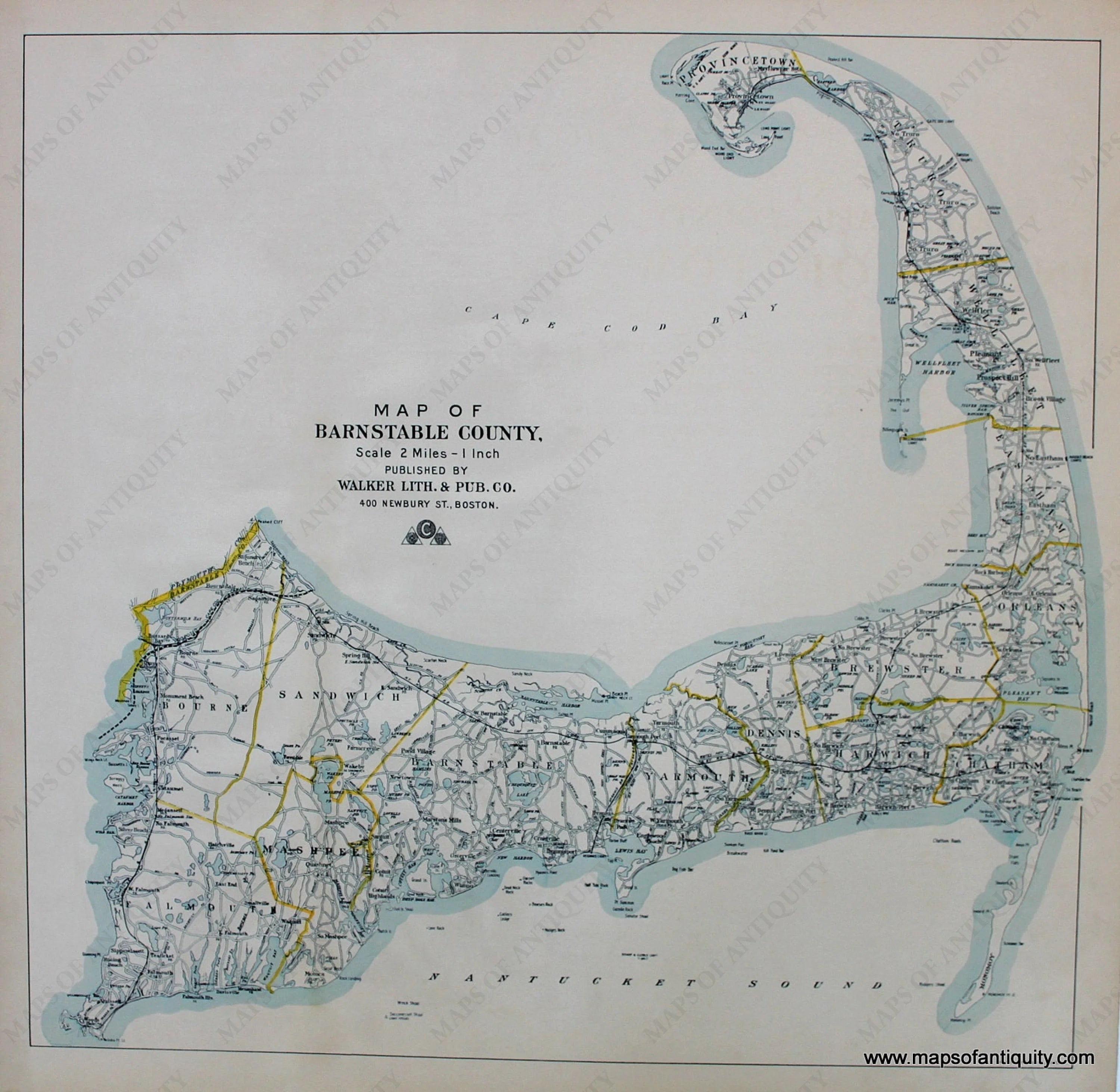 Map of Barnstable County - Reproduction Map - – Maps of Antiquity
